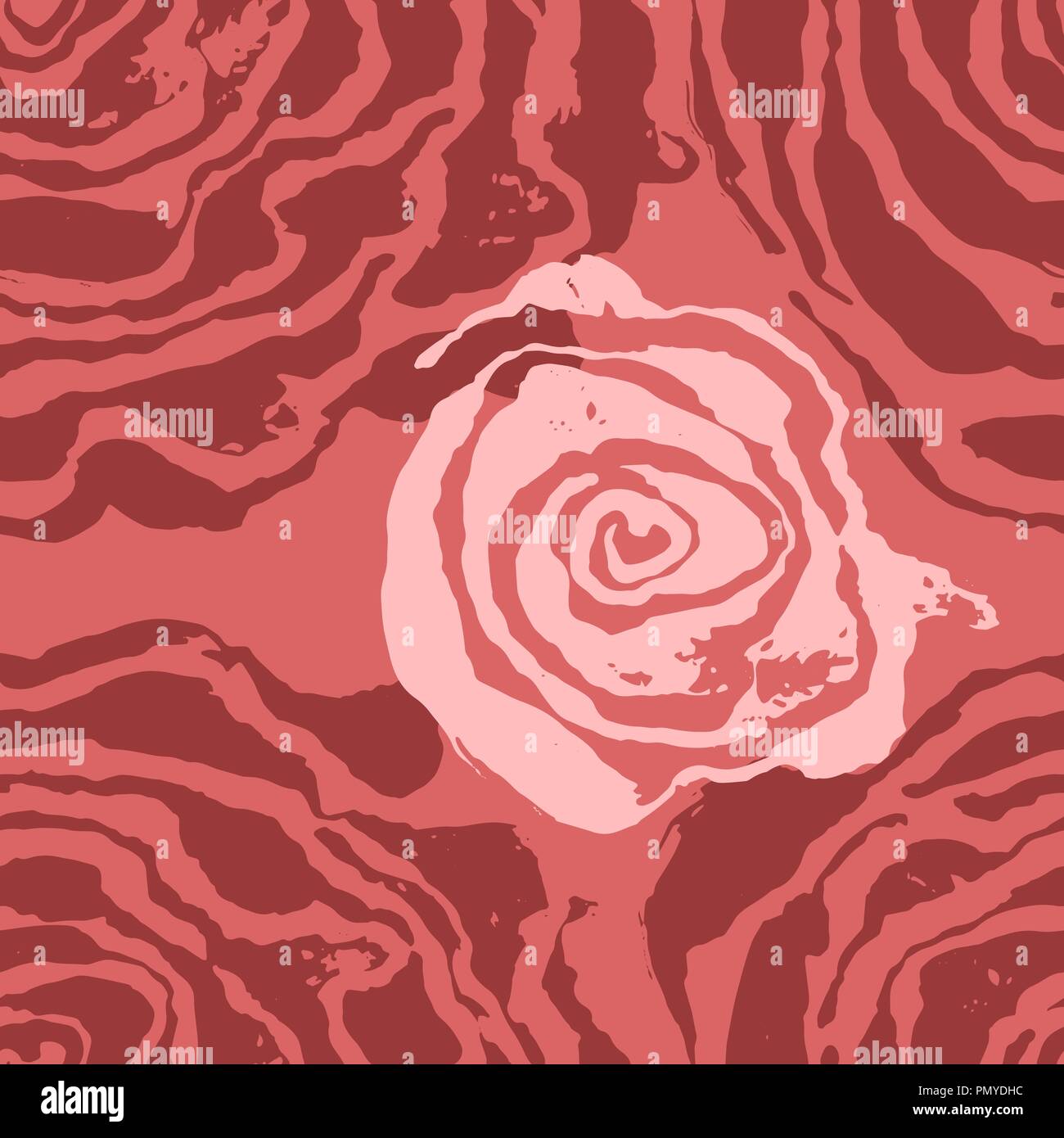 Brush painted wave seamless pattern. Pink rose floral grunge background ...