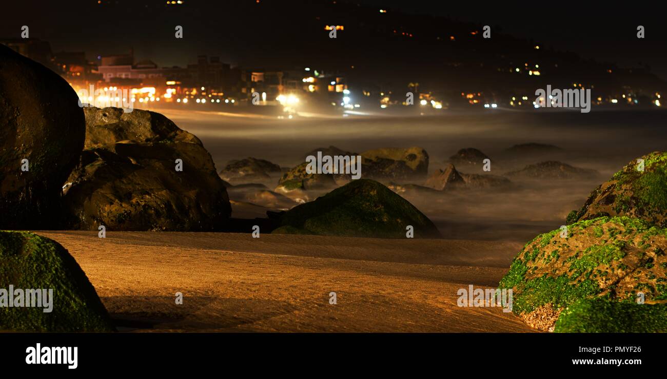 Nighttime at Malibu Pier Stock Photo - Alamy