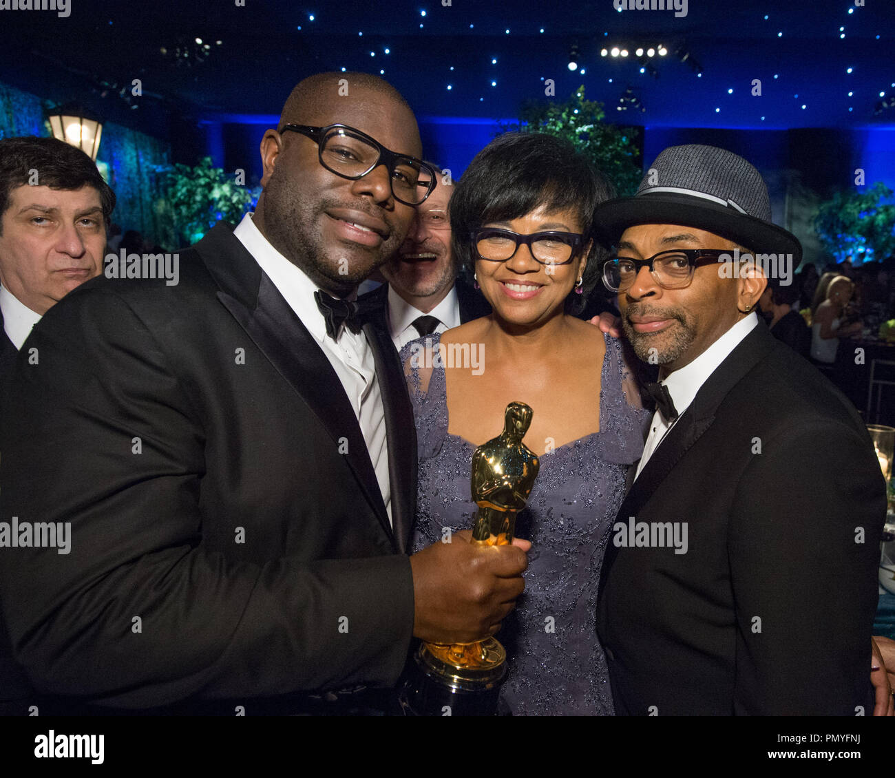 Oscar®-winner Steve McQueen, Cheryl Boone Isaacs, and Spike Lee pose ...