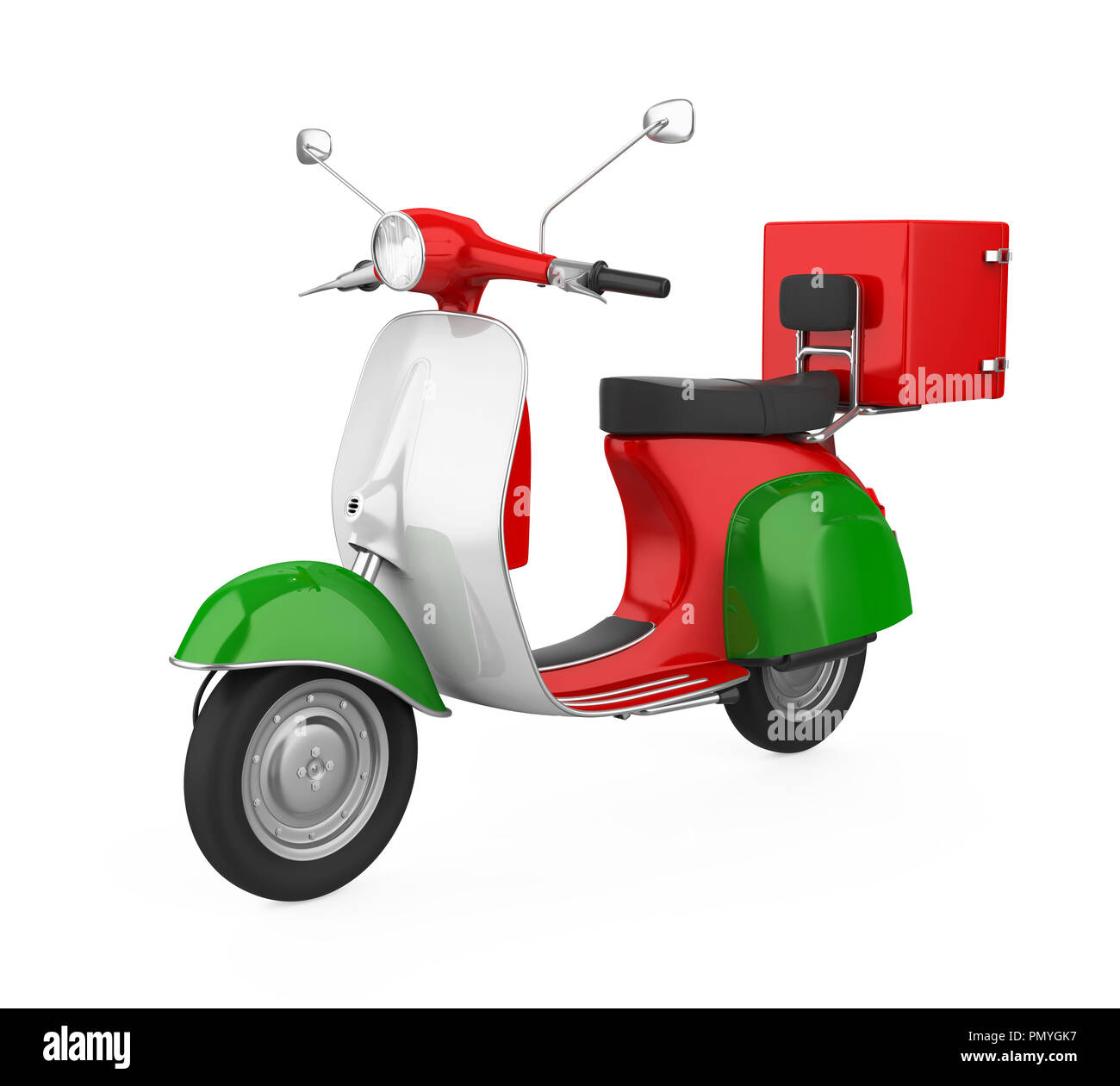 Motorcycle Delivery Box Isolated Stock Photo - Alamy