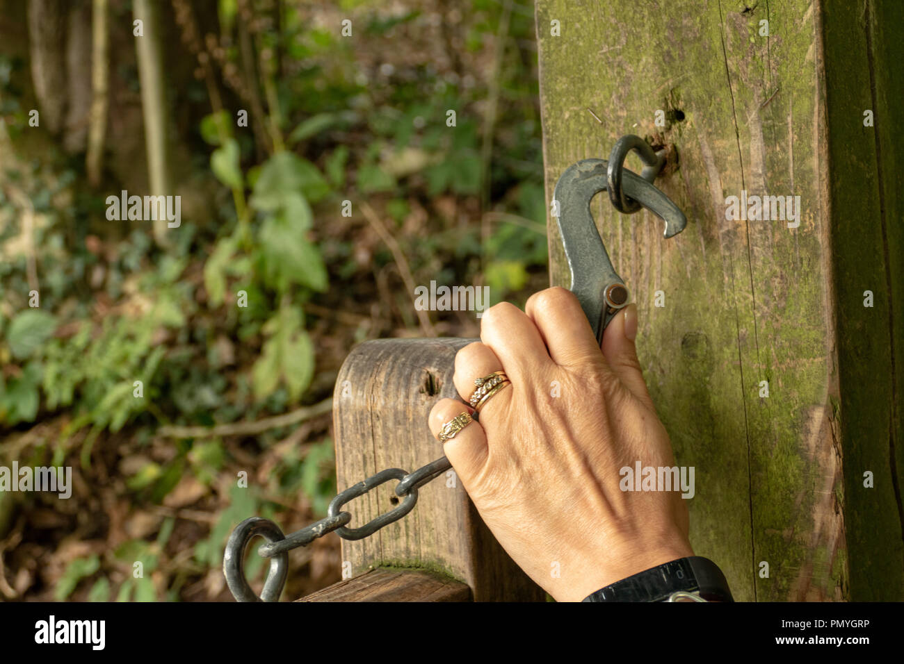 Unlocking lock on gate hi-res stock photography and images - Alamy