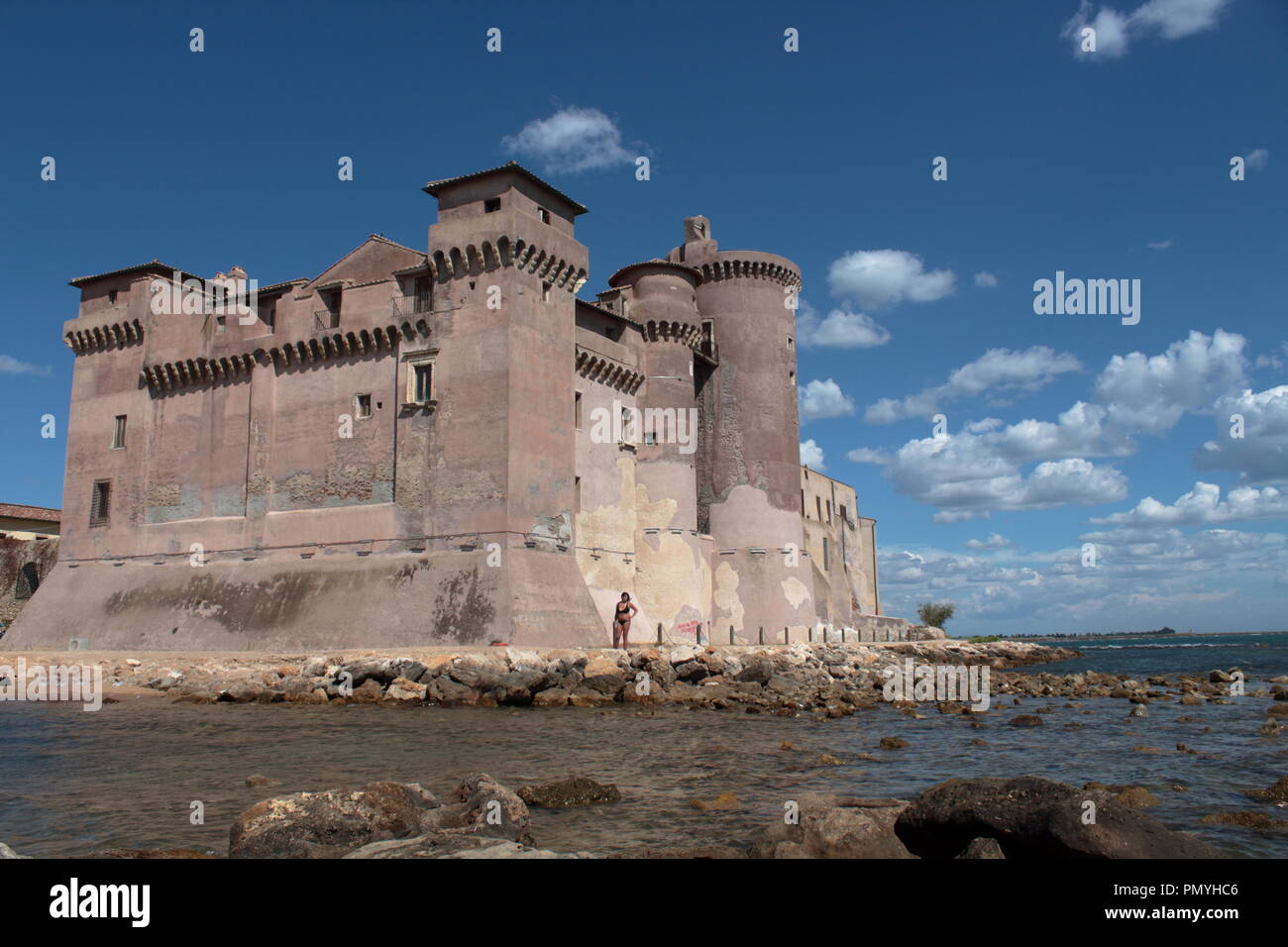 medieval castle of Santa Severa perched on the sea Stock Photo - Alamy