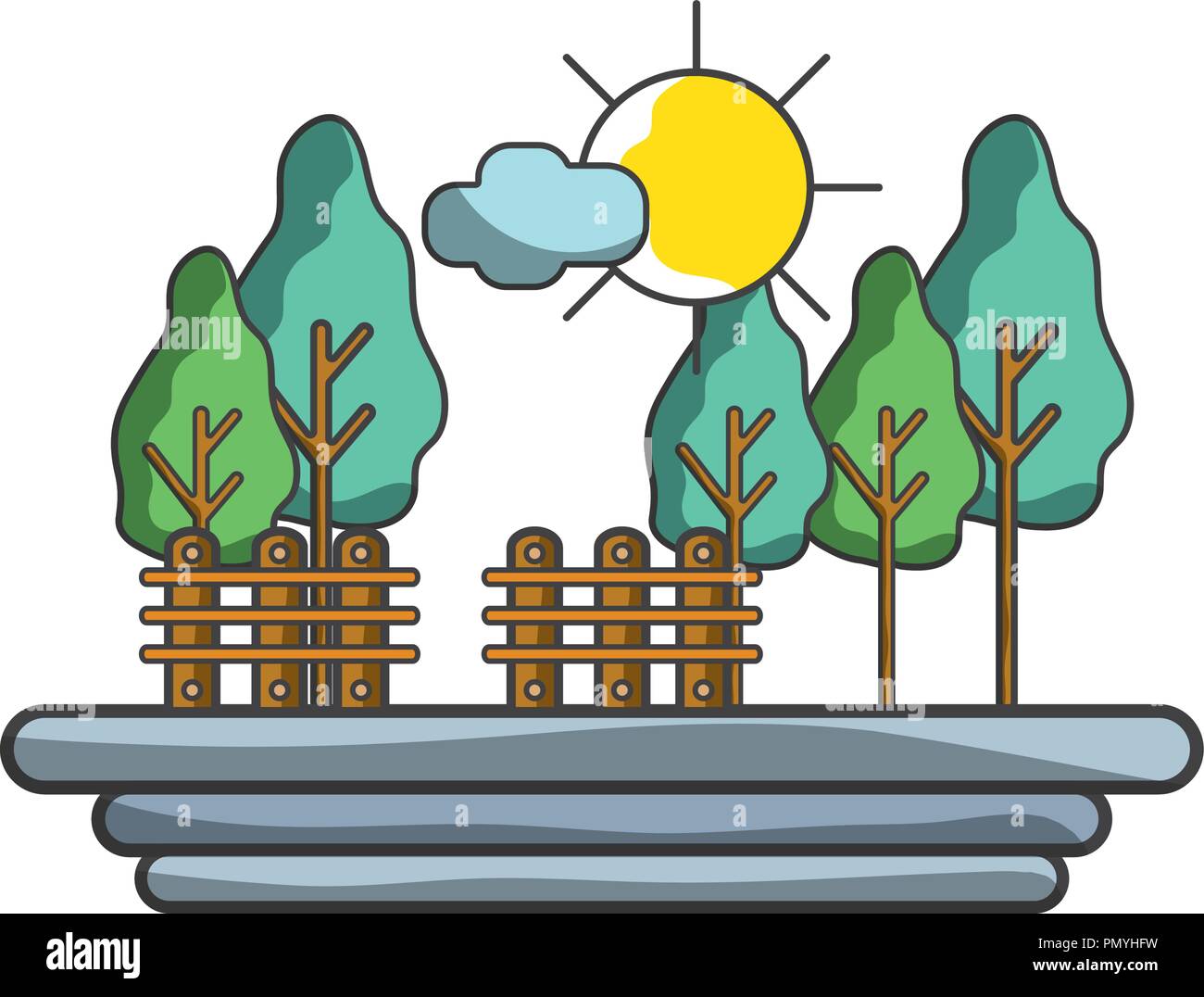 Nature landscape cartoons Stock Vector Image & Art - Alamy