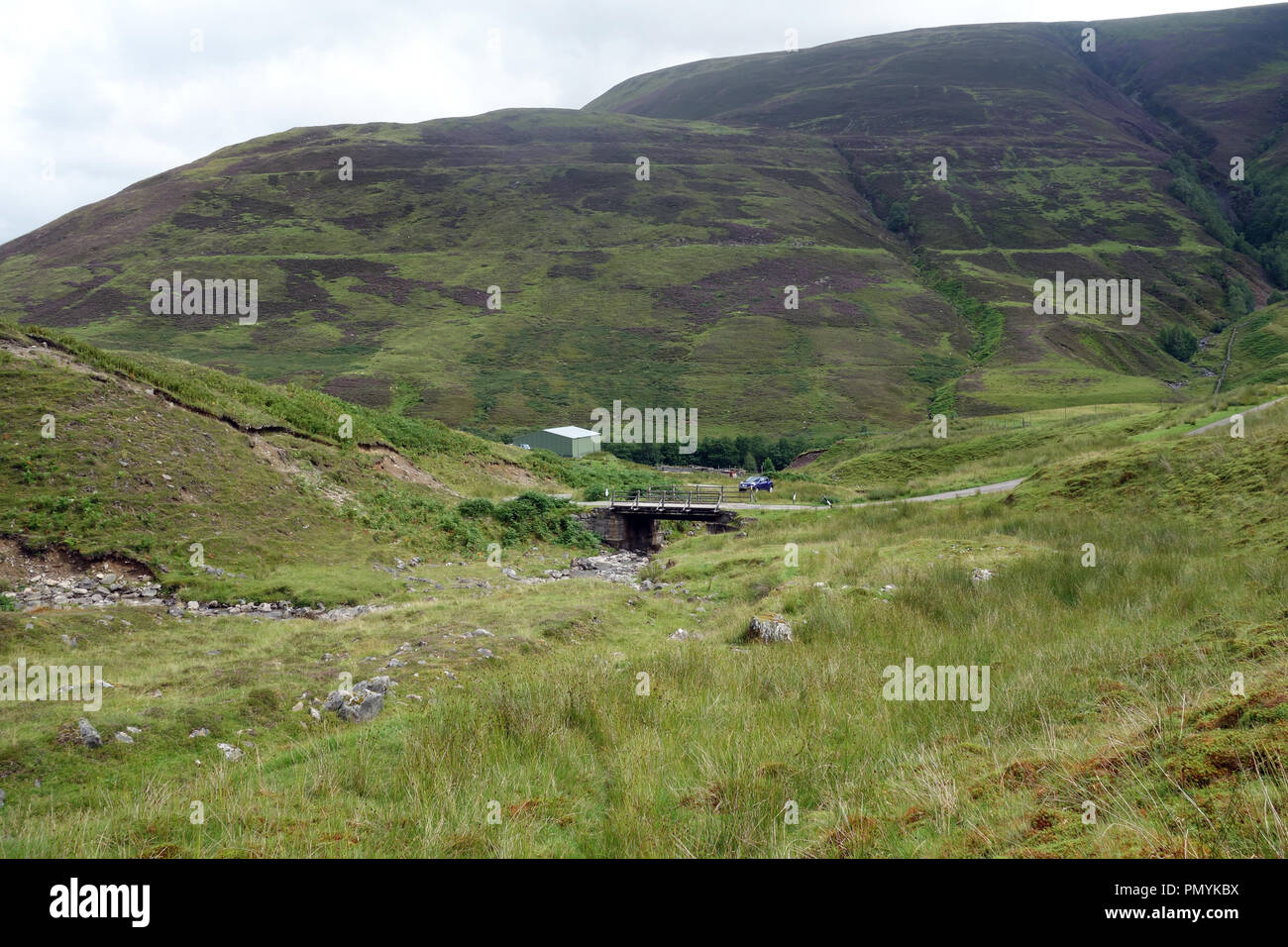 Parallel Roads on the Hillside from Below the Scottish Mountain Corbett ...