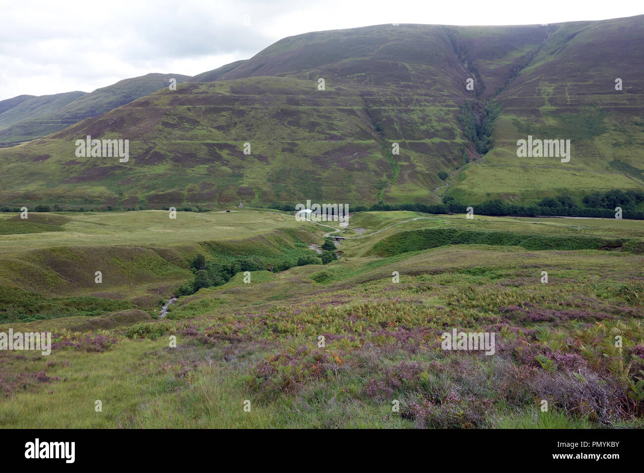 Parallel Roads on the Hillside from Below the Scottish Mountain Corbett ...