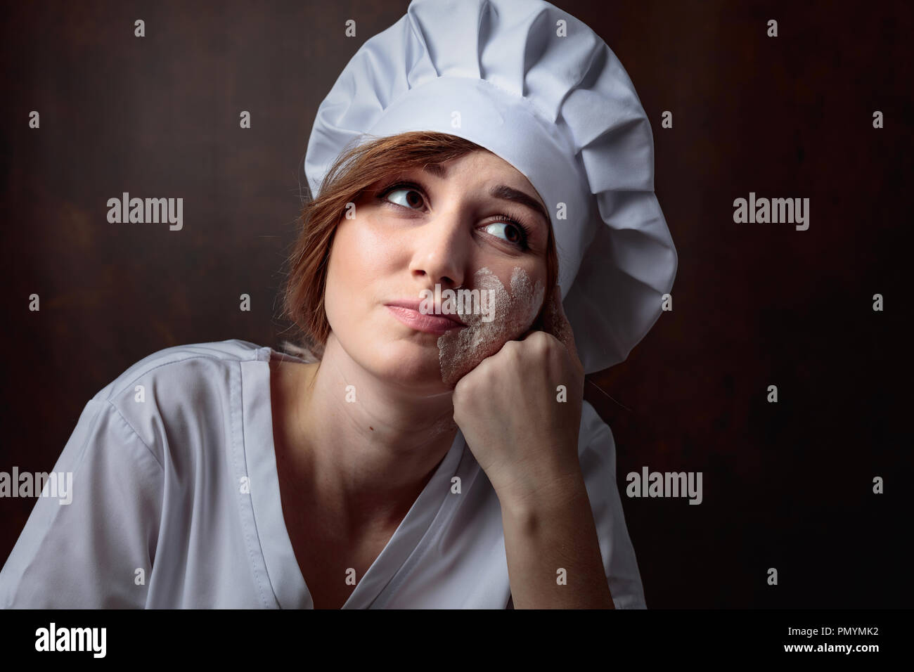 Kitchen chef tired female hi-res stock photography and images - Alamy
