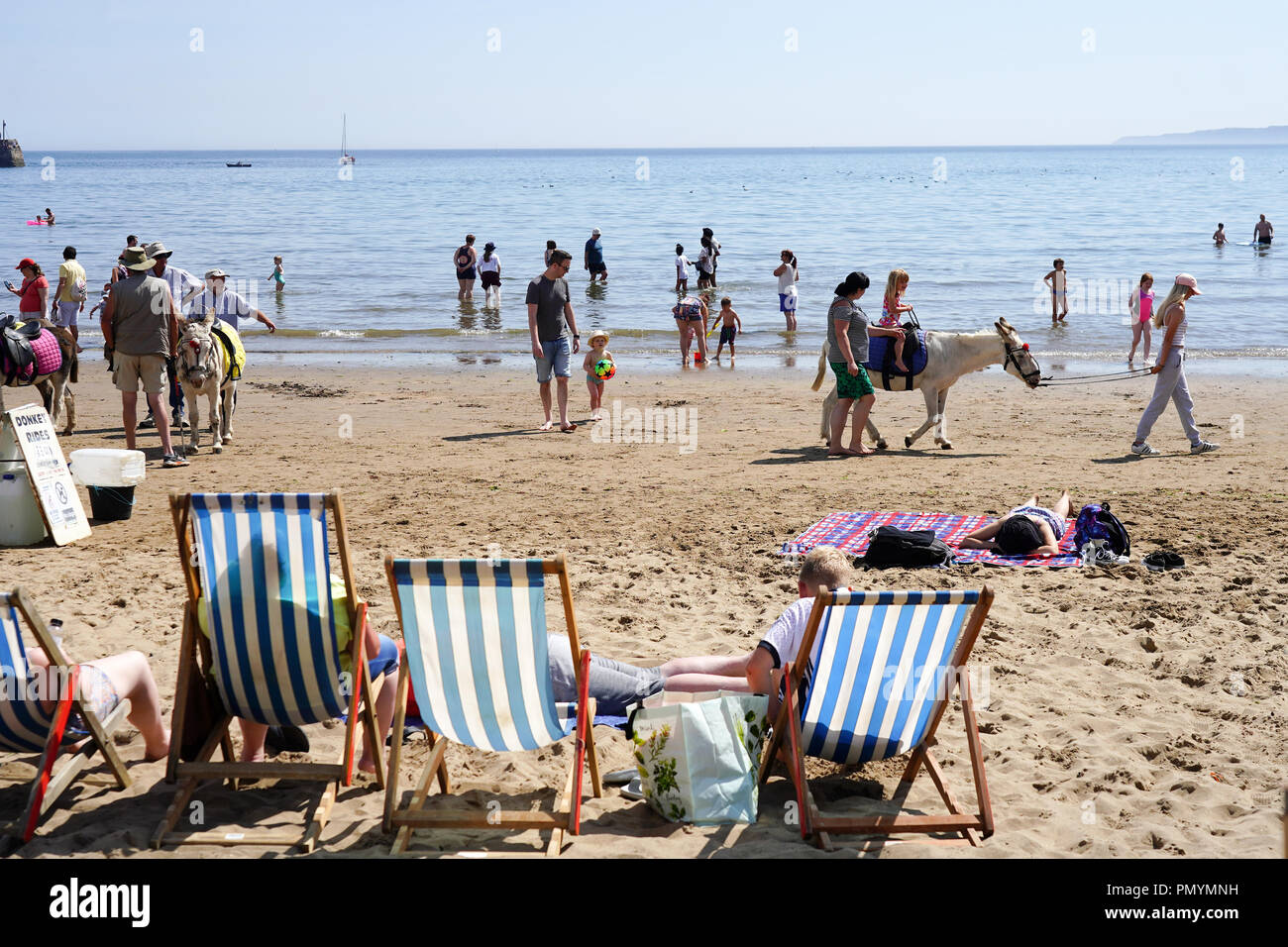 Views of the beach in Scarborough in Yorkshire, England. Photo date ...