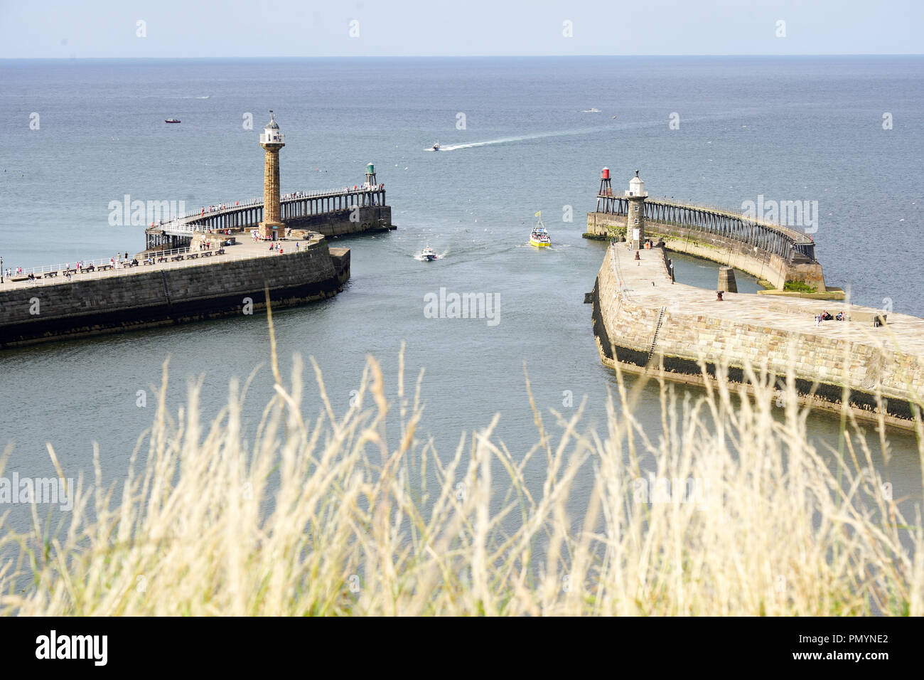 Views of Whitby Bay in Yorkshire, England. Photo date: Sunday, August 5 ...
