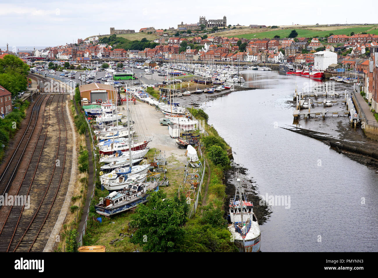 Views of Whitby Bay in Yorkshire, England. Photo date: Sunday, August 5 ...