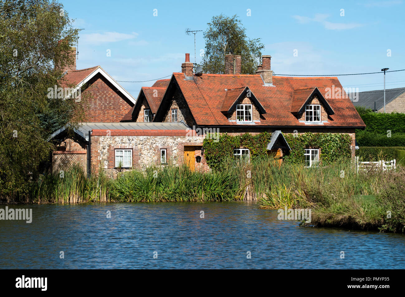 The pond in the picturesque village of Great Massingham, near Kings ...