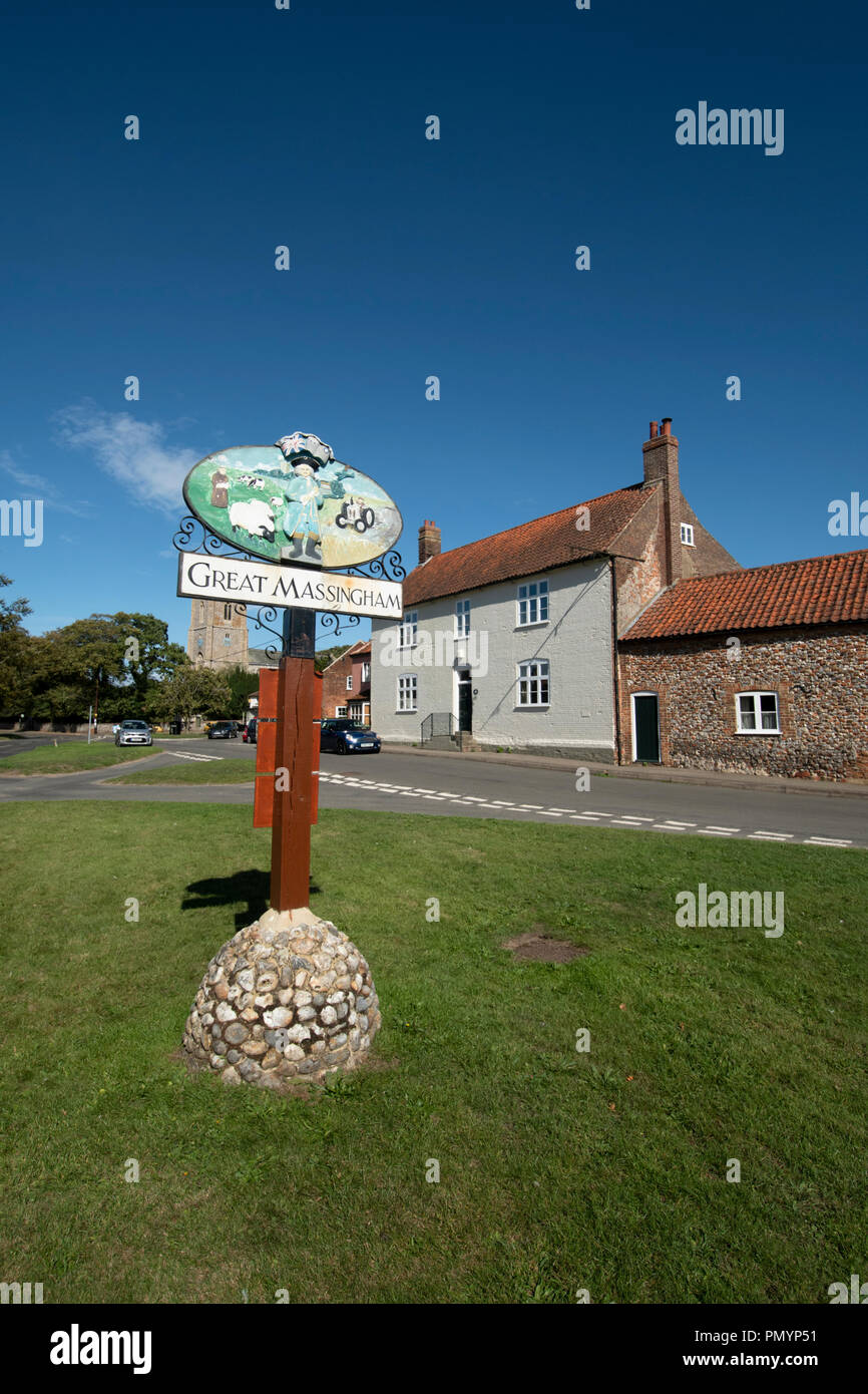 Village sign for the picturesque Norfolk village of Great Massingham ...