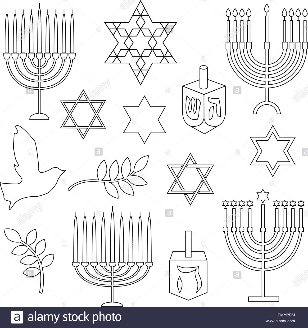 Menorah Black and White Stock Photos & Images - Alamy