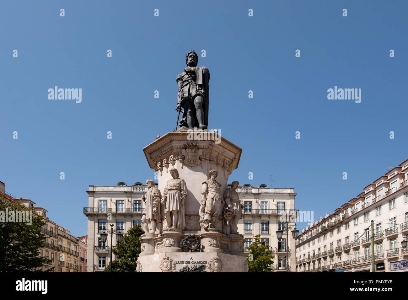 Luis De Camoes Square Monument Stock Photos & Luis De Camoes Square ...