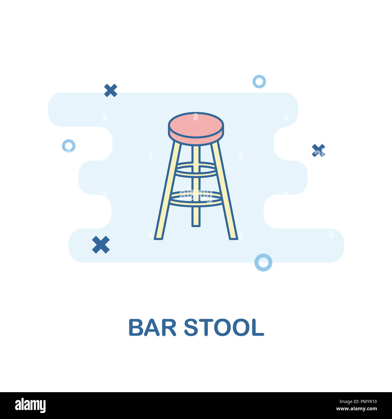 Bar Stool creative icon in color. Simple element illustration. Bar ...