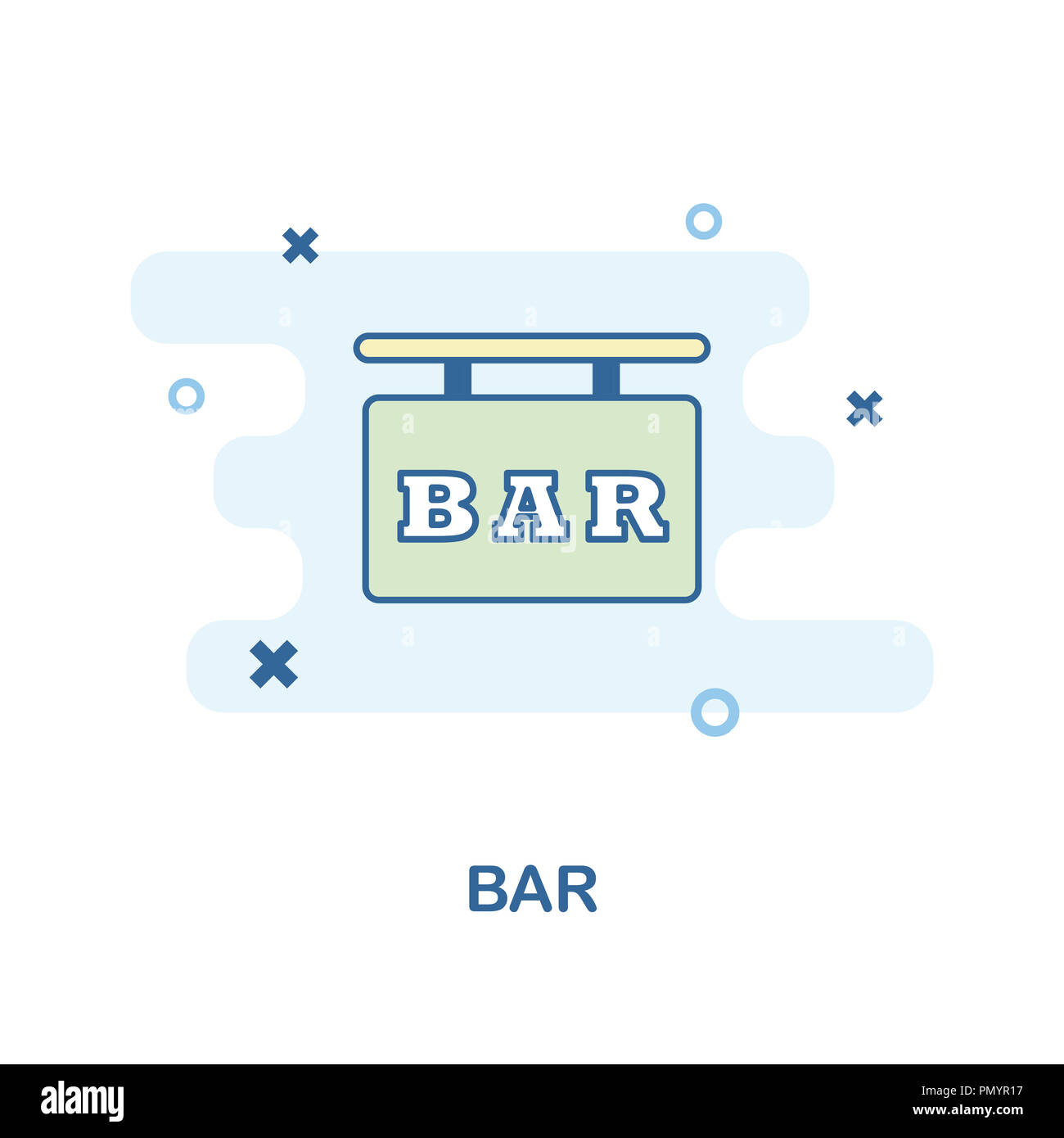 Bar Sign creative icon in color. Simple element illustration. Bar Sign ...