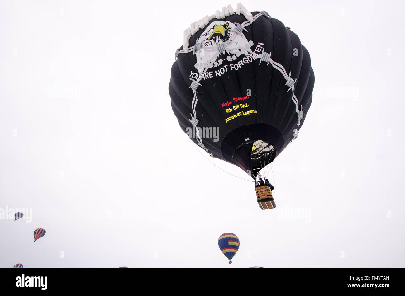 Vietnam veterans hot air balloon launches into the sky. POW-MIA war ...