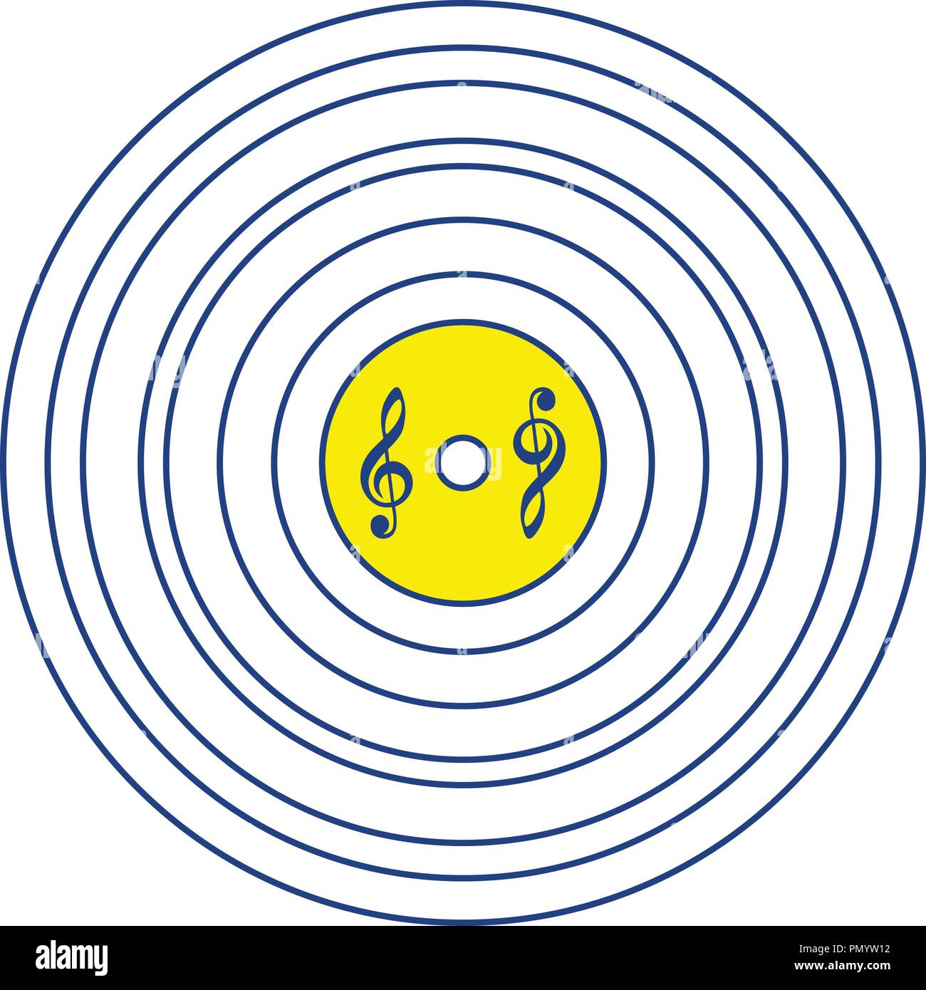 Analogue record icon. Thin line design. Vector illustration Stock ...