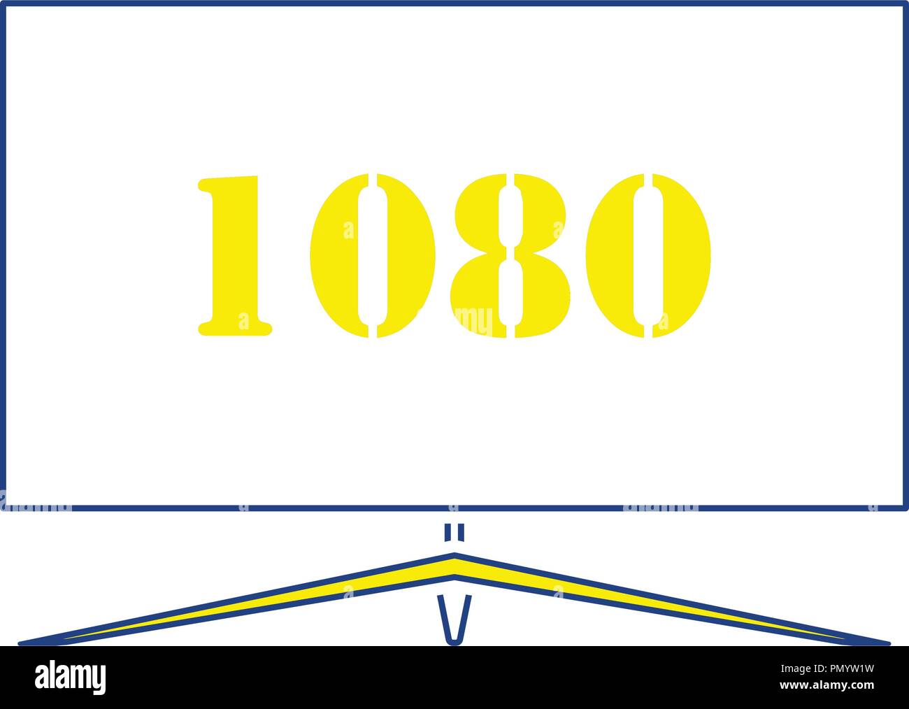 Wide tv icon. Thin line design. Vector illustration Stock Vector Image ...