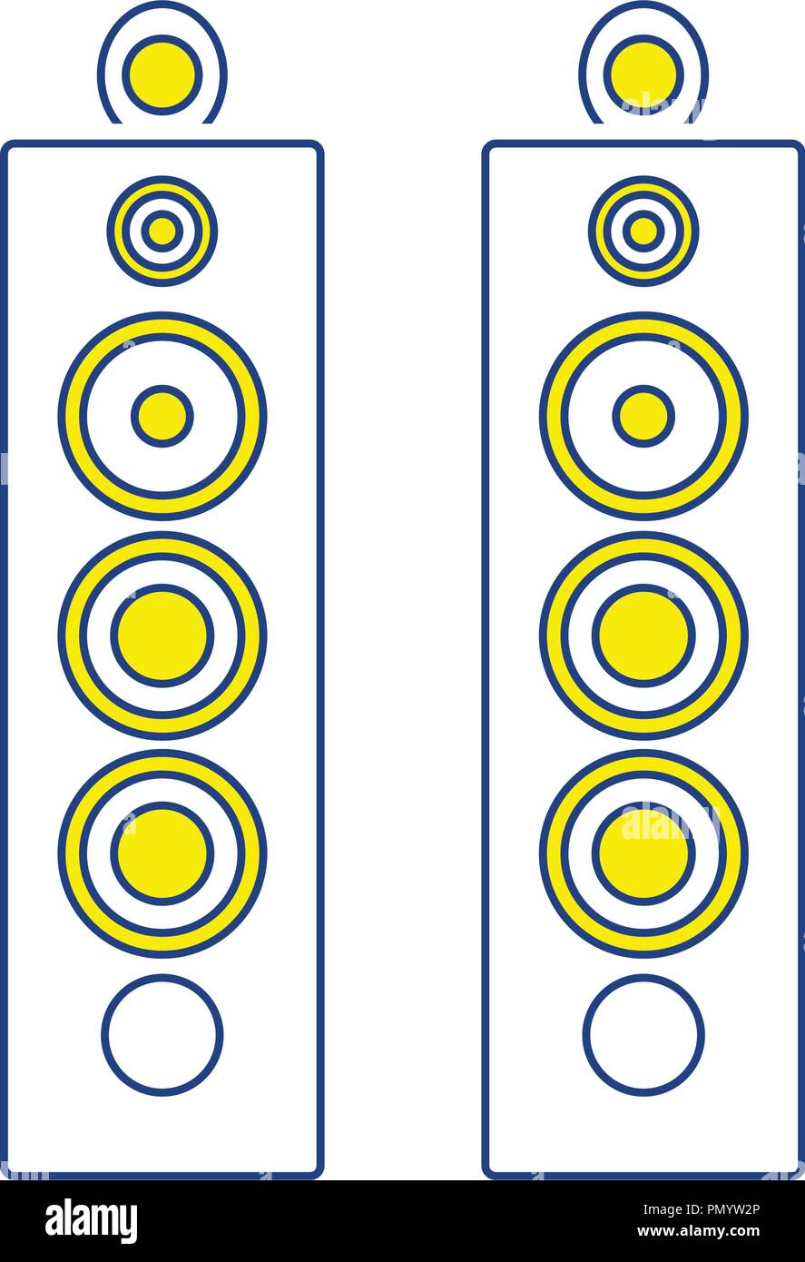 Audio system speakers icon. Thin line design. Vector illustration Stock ...