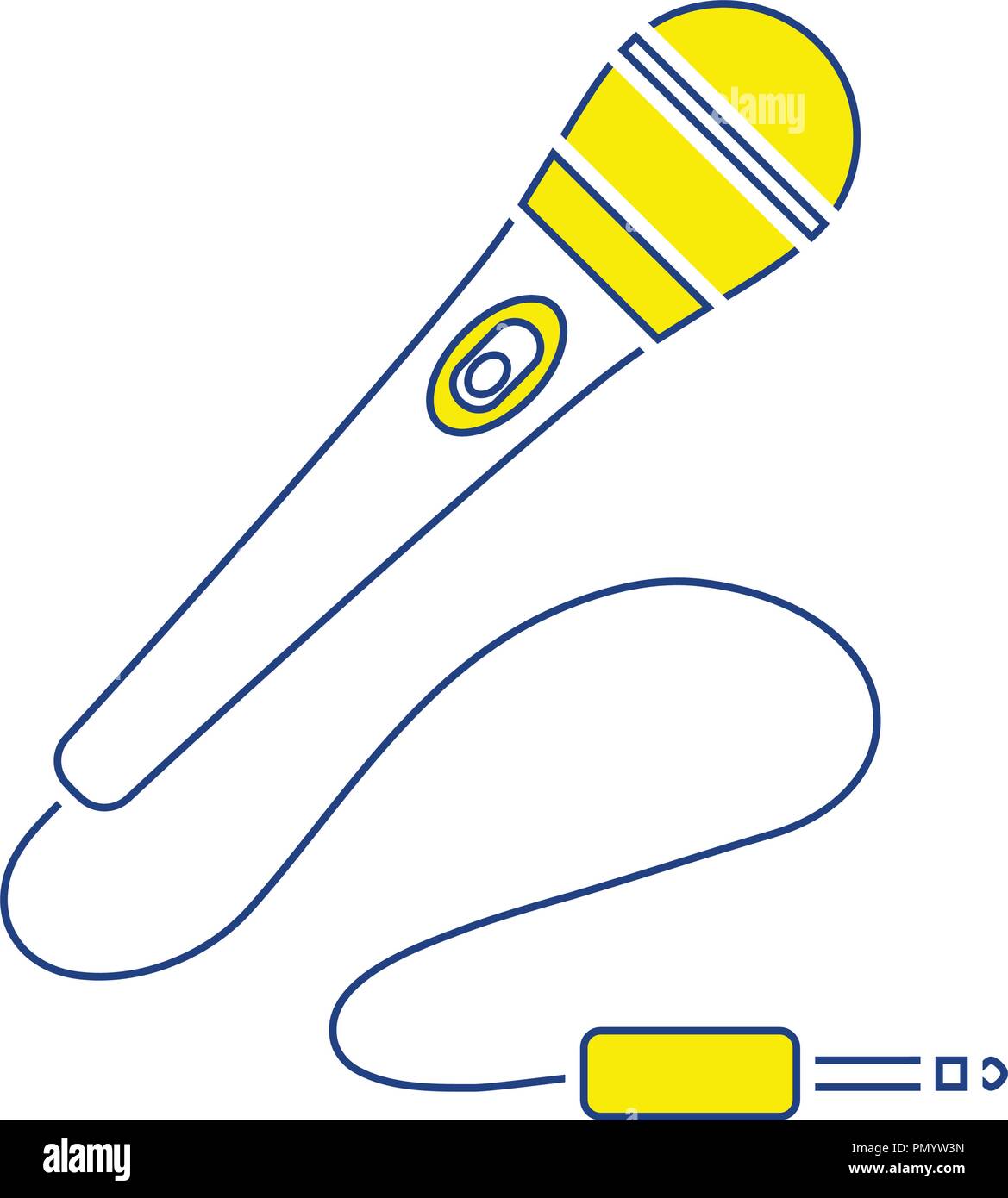 Karaoke microphone icon. Thin line design. Vector illustration Stock ...