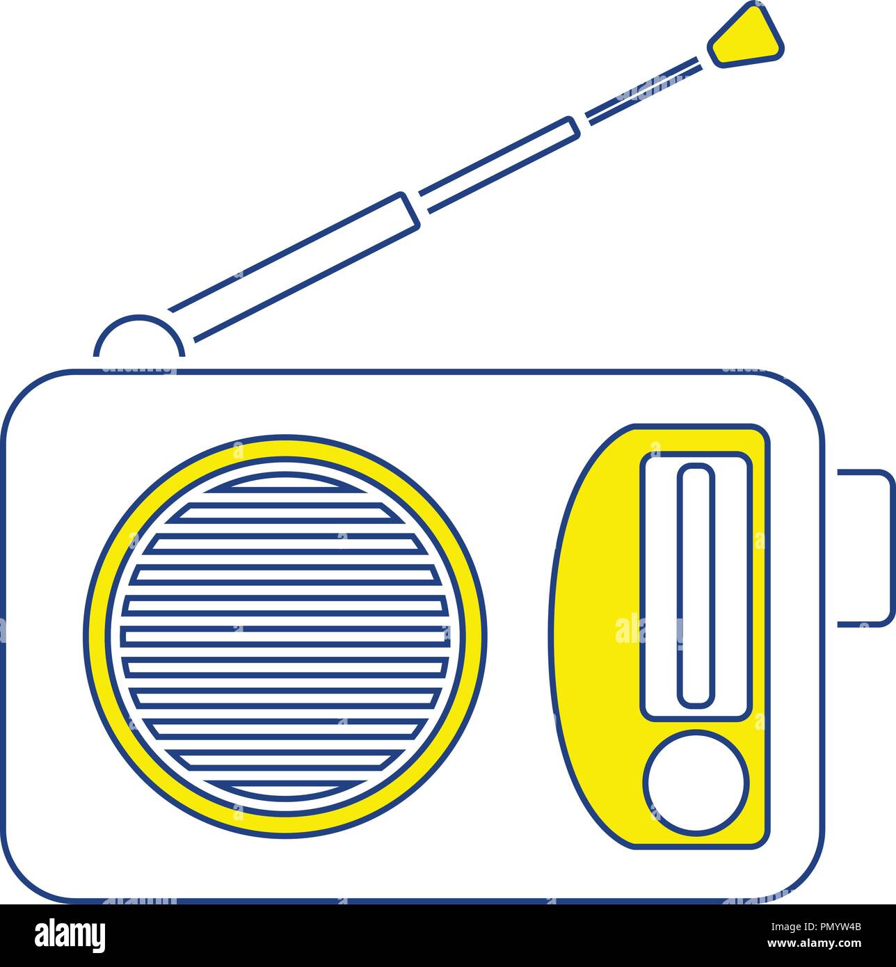 Radio icon. Thin line design. Vector illustration Stock Vector Image ...