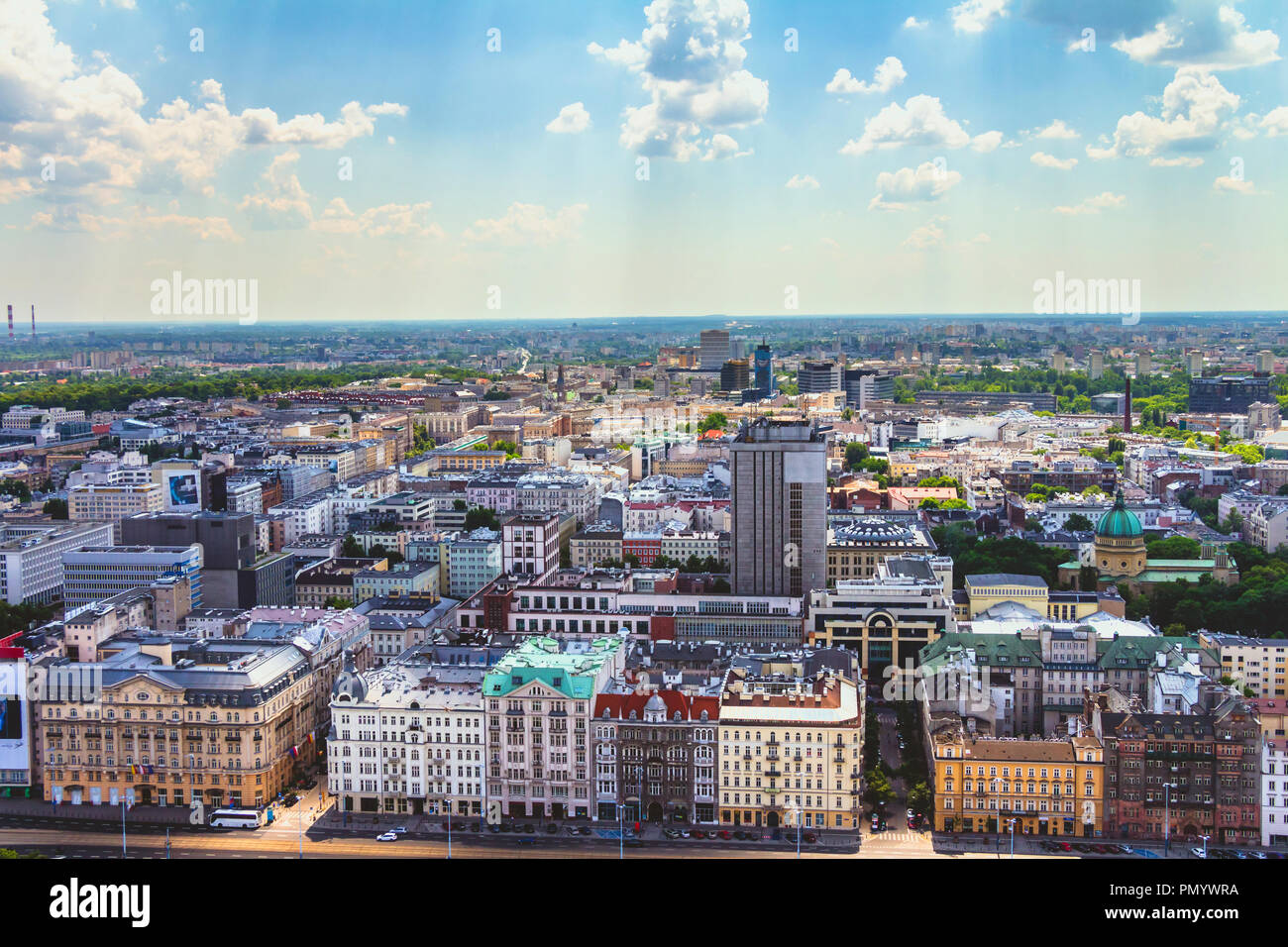 Aerial view of the Warsaw skyline buildings Stock Photo - Alamy