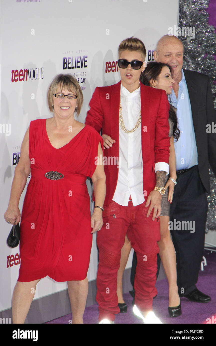 Diane Dale, Justin Bieber, Bruce Dale 12/18/2013 "Justin Bieber's ...