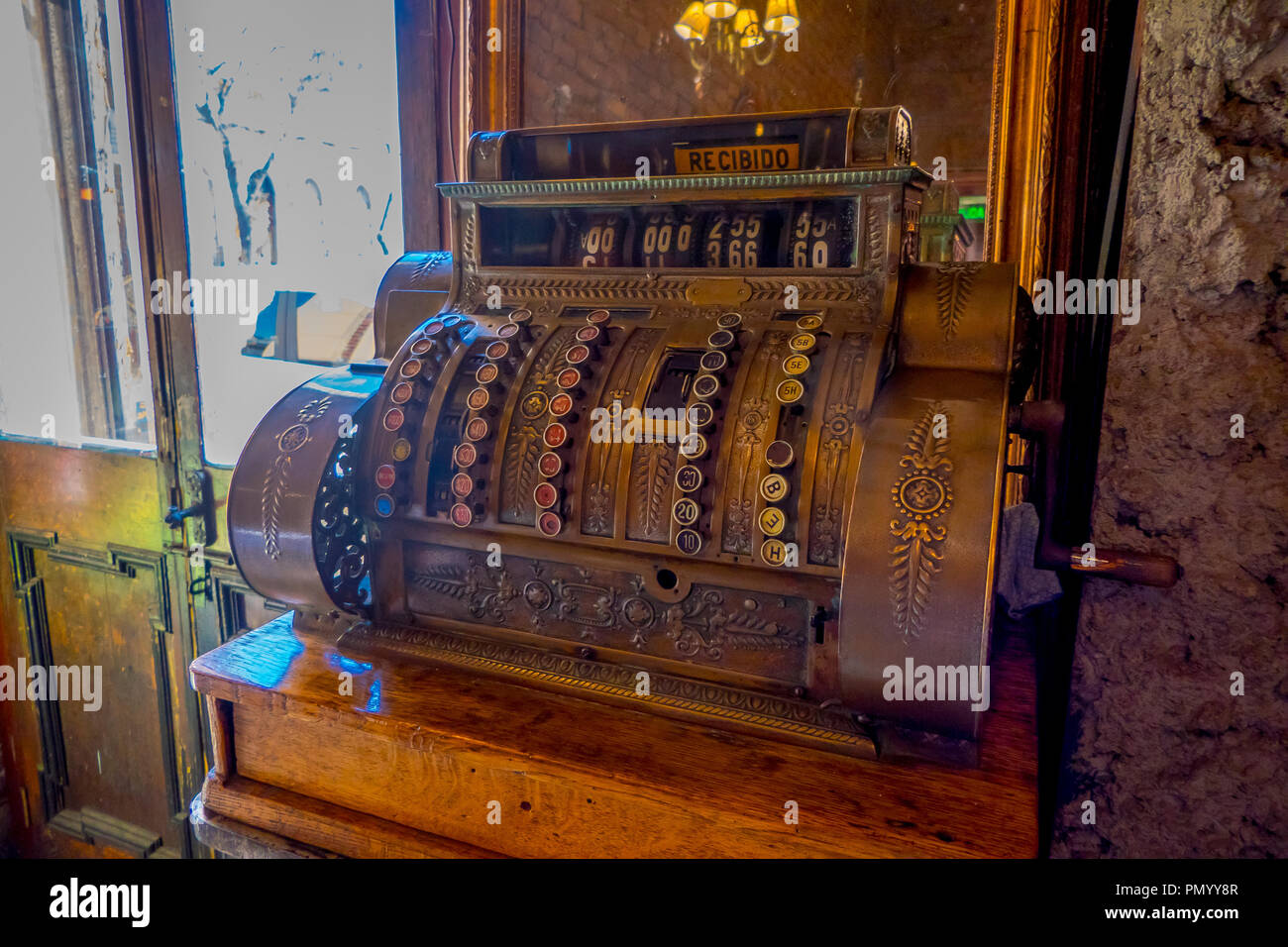 SANTIAGO, CHILE - SEPTEMBER 13, 2018: Indoor view of gorgeous very old ...