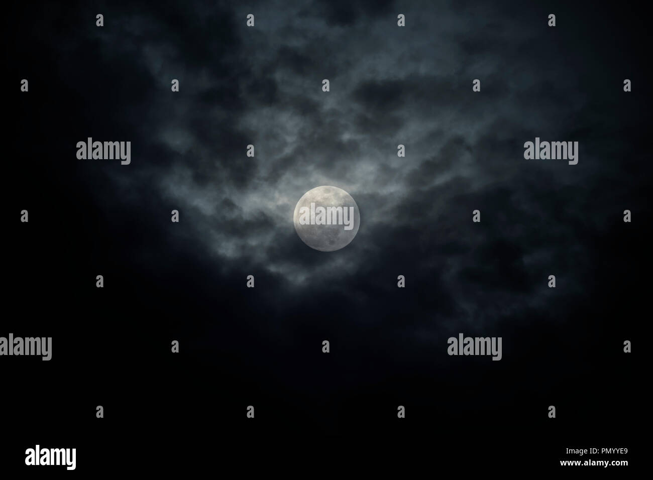 Overcast dark full moon night sky Stock Photo - Alamy