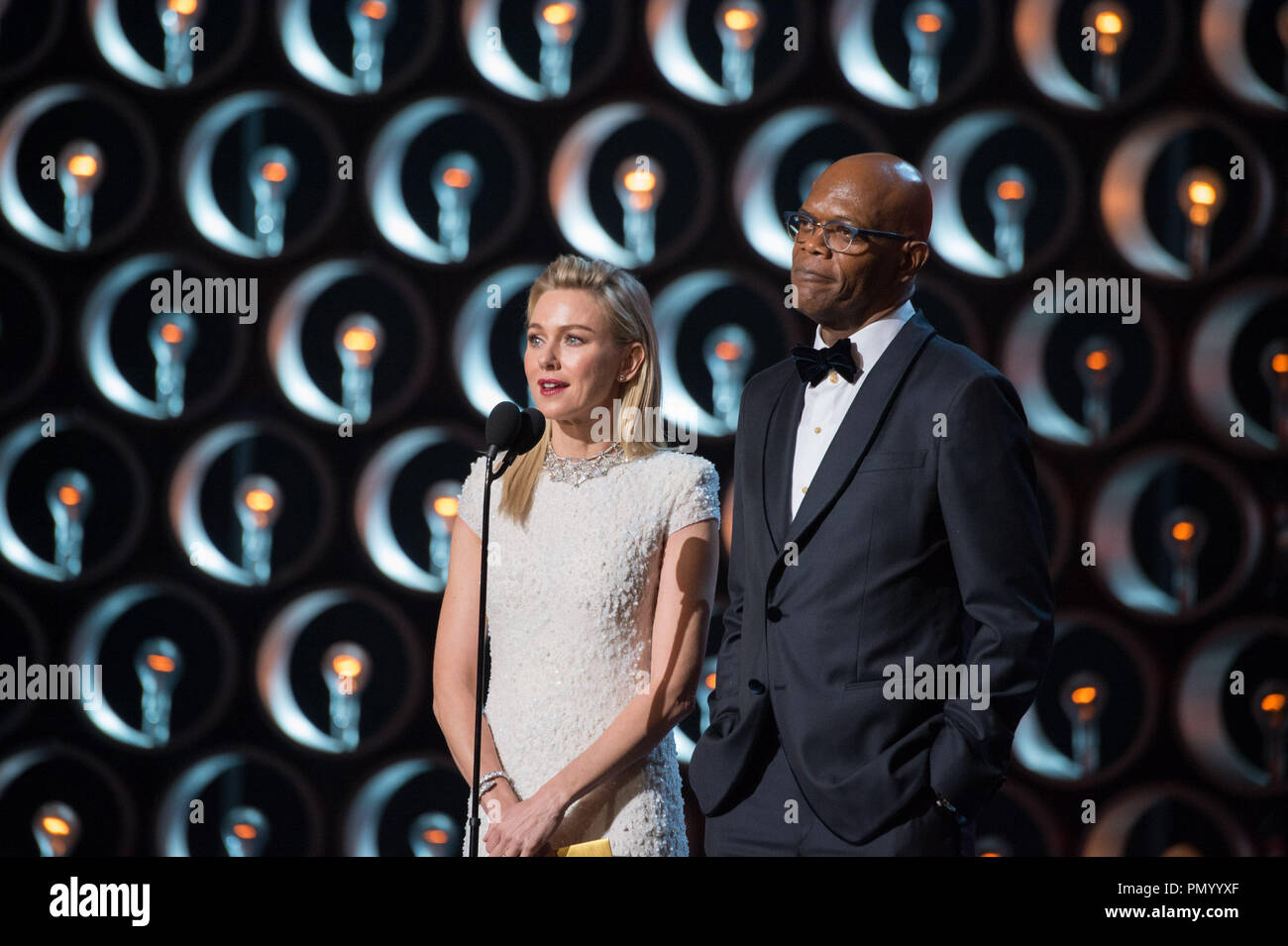 Naomi Watts and Samuel L. Jackson present during the live ABC Telecast ...