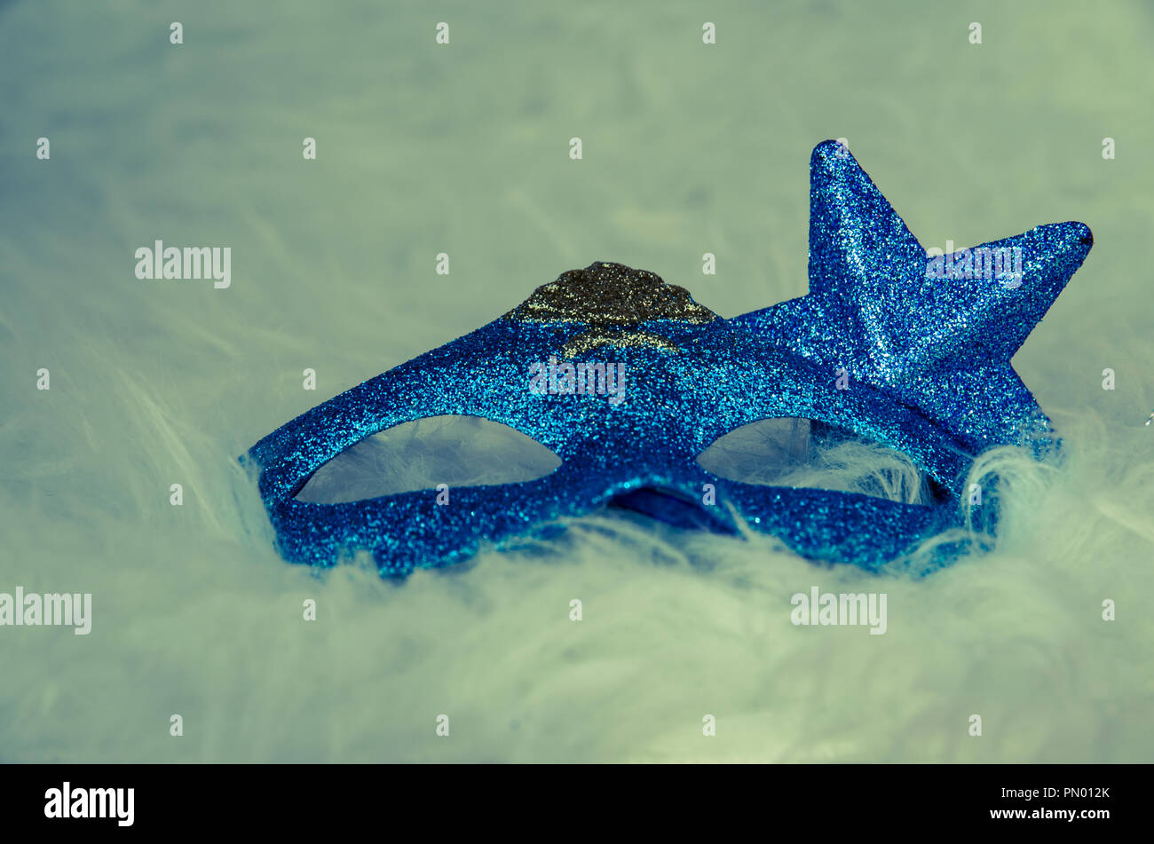 blue shining mask against white bakground Stock Photo - Alamy