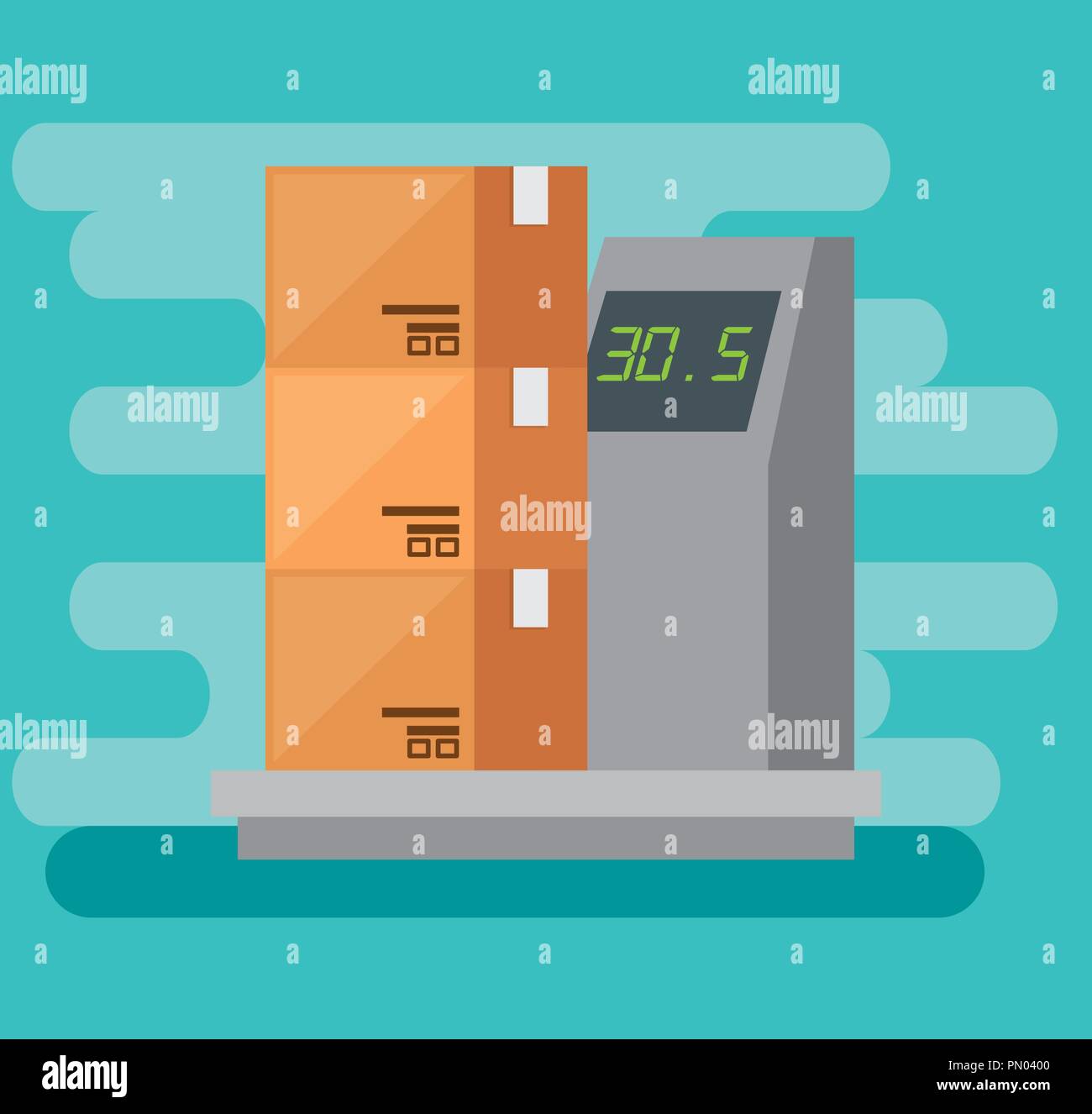 logistic services with boxes and balance Stock Vector Image & Art - Alamy