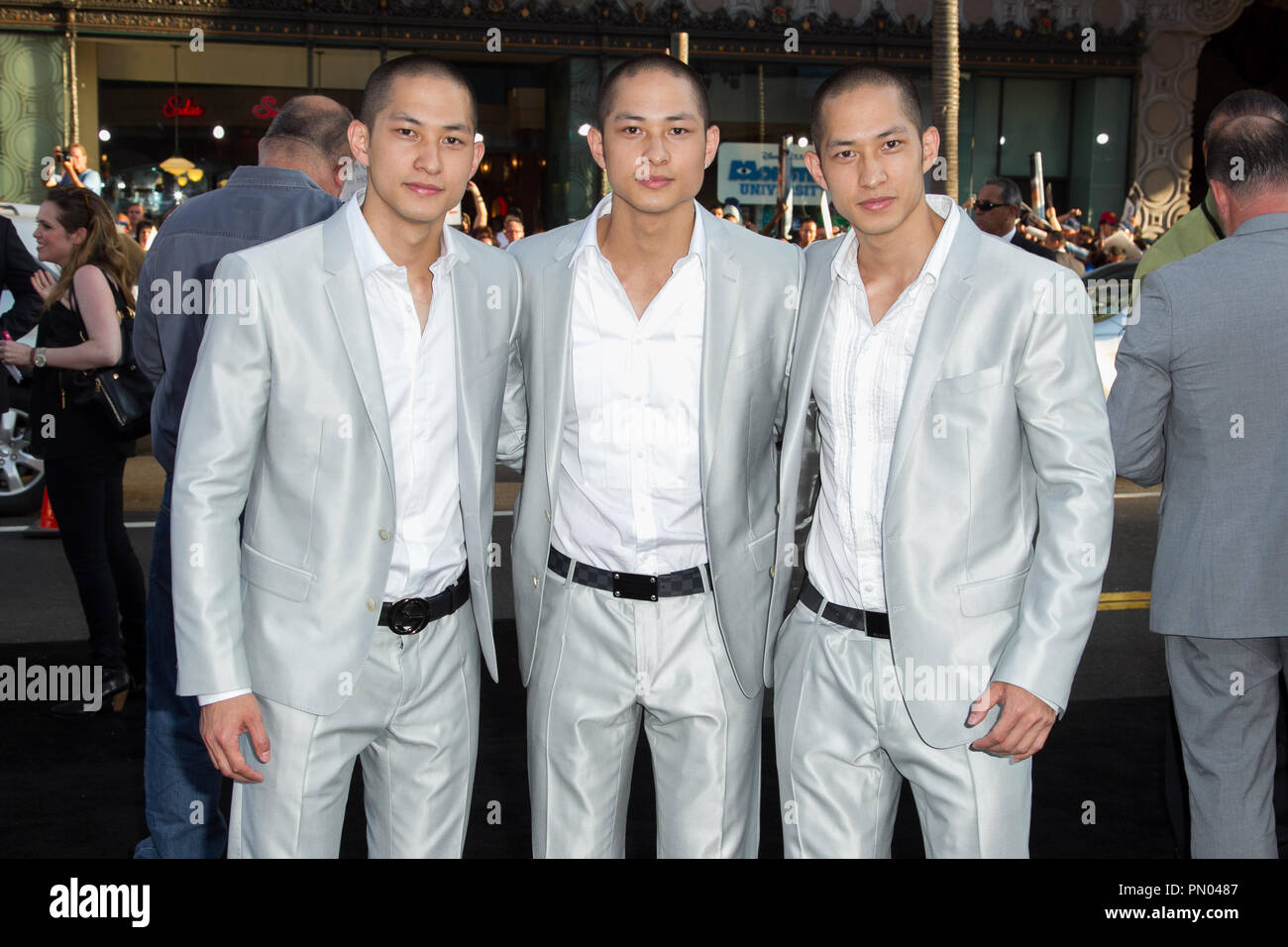 Charles Luu, Mark Luu and Lance Luu arrives at the premiere of Warner ...