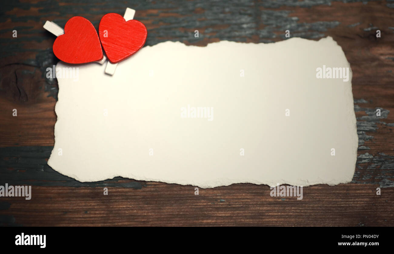 white sheet of paper love notes and heart shape Stock Photo - Alamy