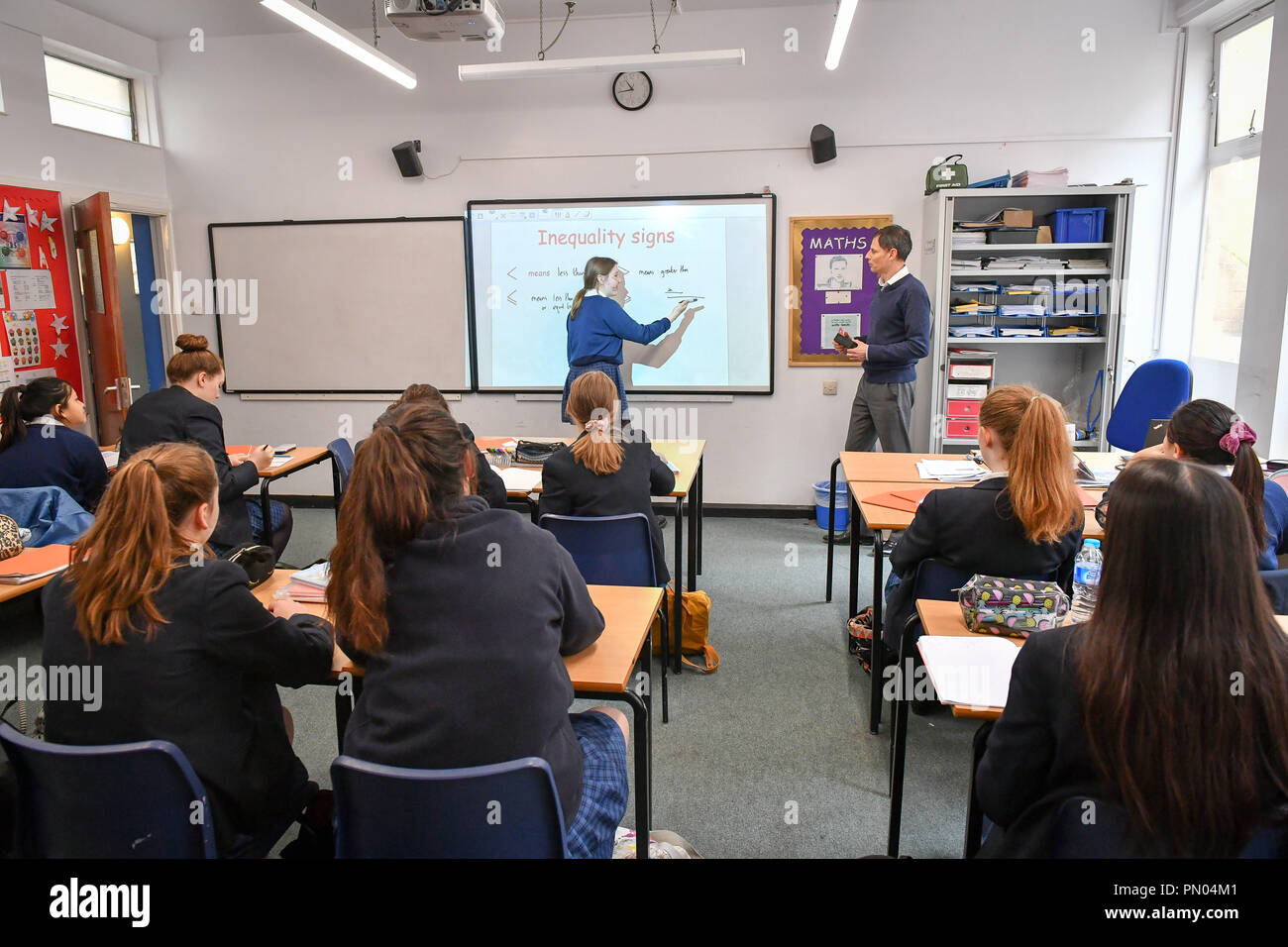 Teacher in maths class at royal high school bath hi-res stock ...