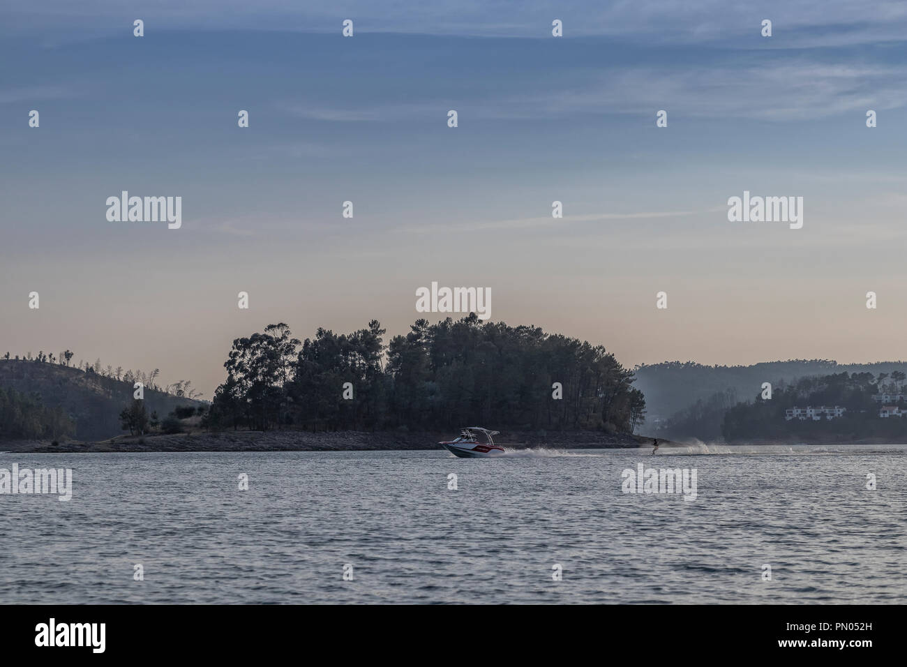 Group of friends making jet sky Stock Photo - Alamy