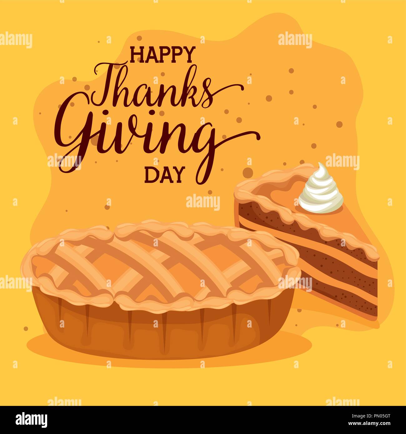 happy thanks giving card with sweet pie Stock Vector Image & Art - Alamy