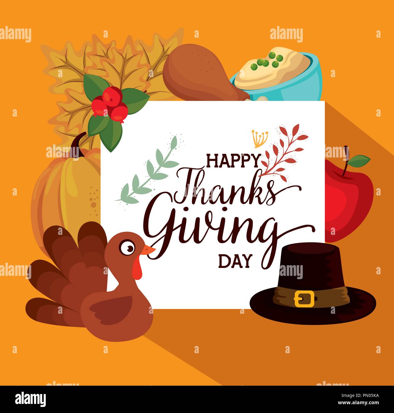 happy thanks giving set icons Stock Vector Image & Art - Alamy