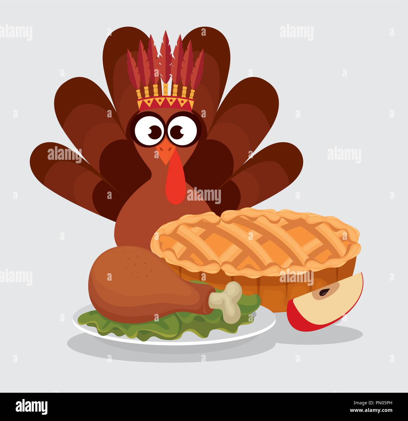 happy thanks giving card with turkey Stock Vector Image & Art - Alamy