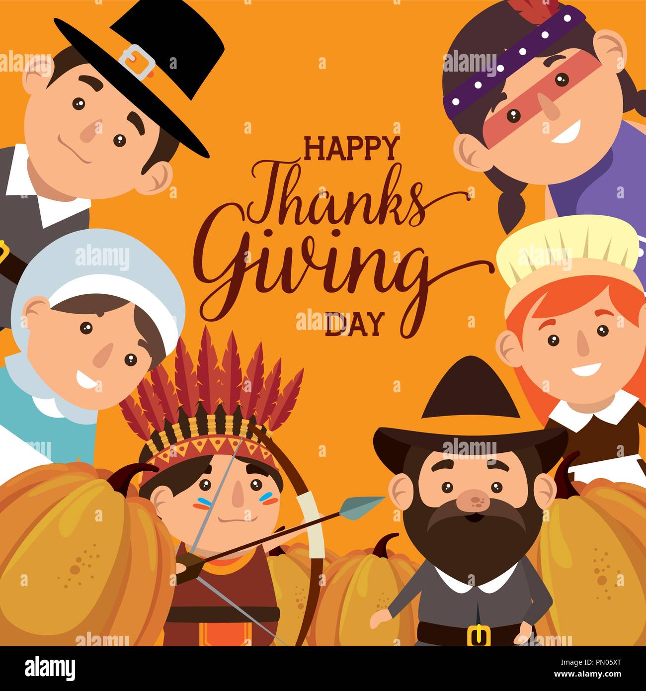 Woman man cartoon thanksgiving Stock Vector Images - Alamy