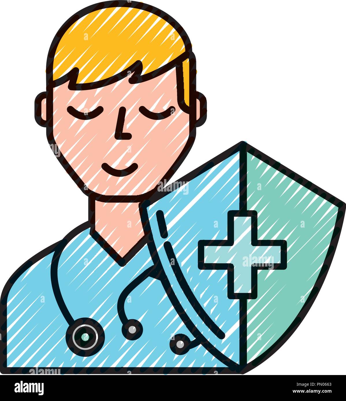 doctor portrait shield protection medical Stock Vector Image & Art - Alamy