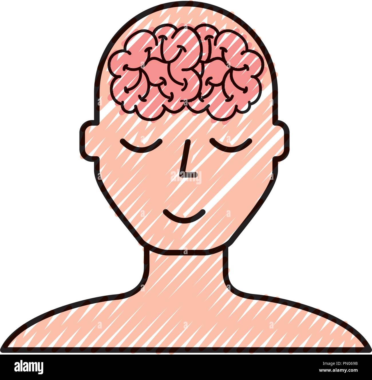 portrait human character mental brain wellness Stock Vector Image & Art ...