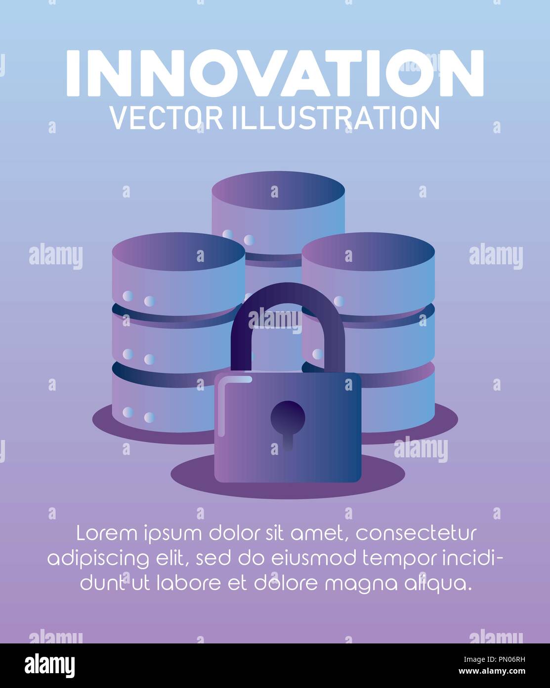 database server center cyber security innovation vector illustration ...