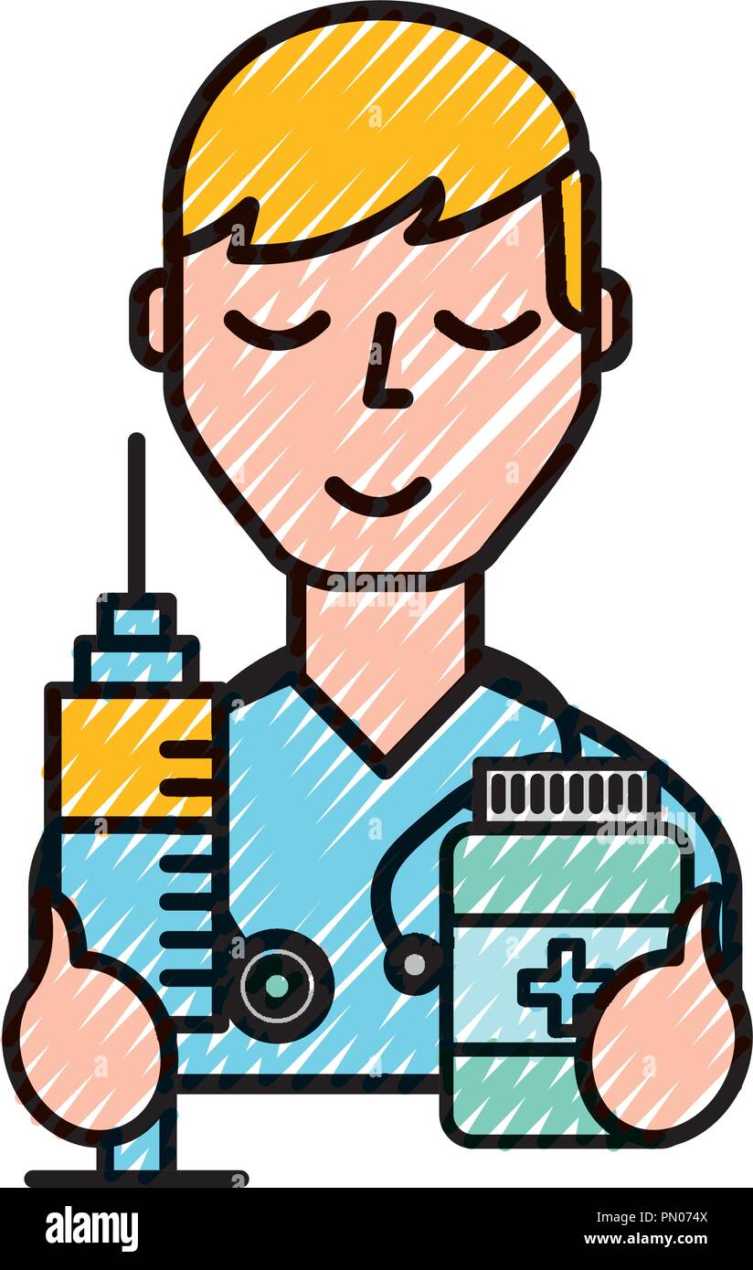 Doctor professional character syringe Stock Vector Images - Alamy