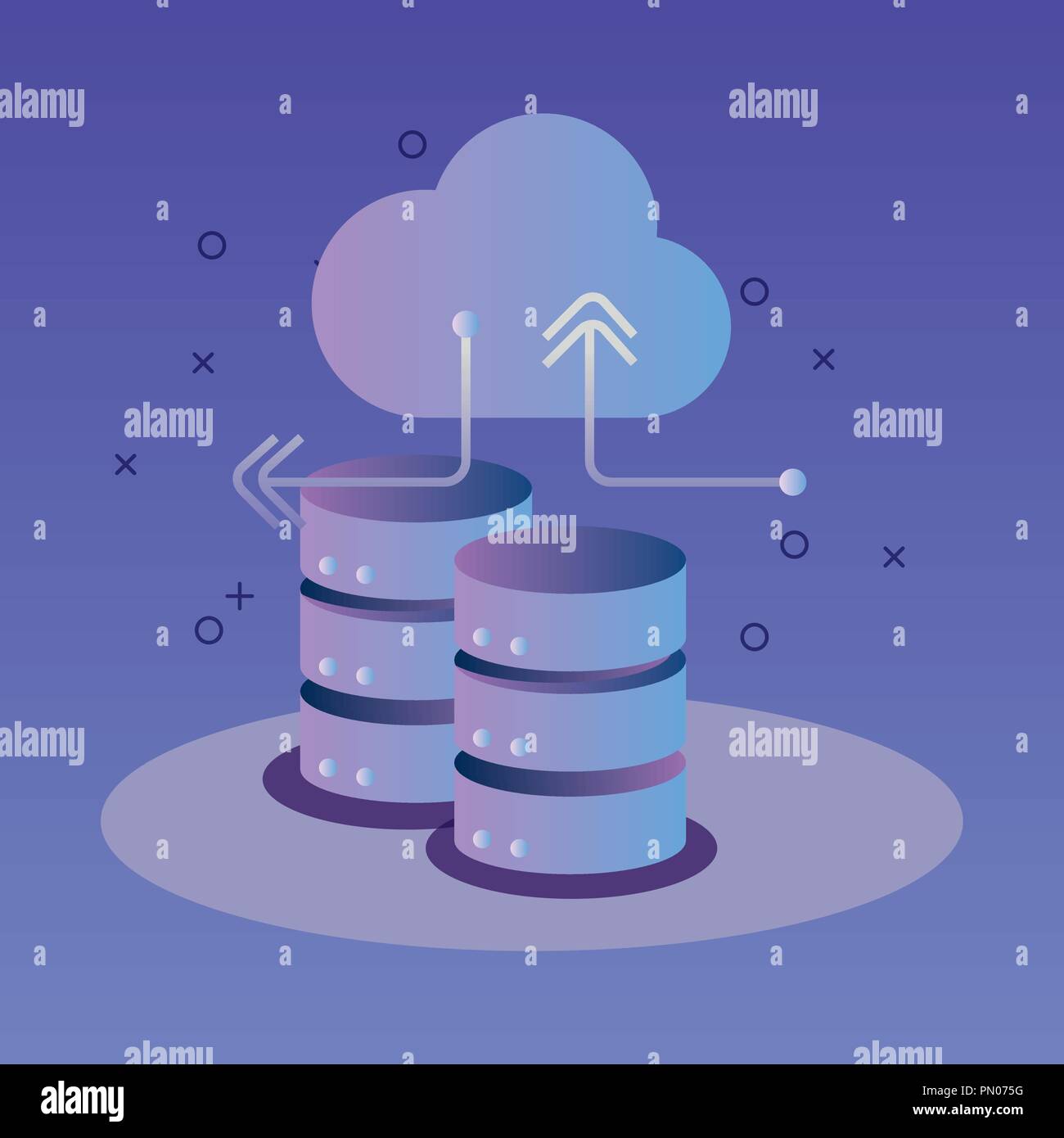 cloud computing database center transfer innovation technology vector illustration Stock Vector ...
