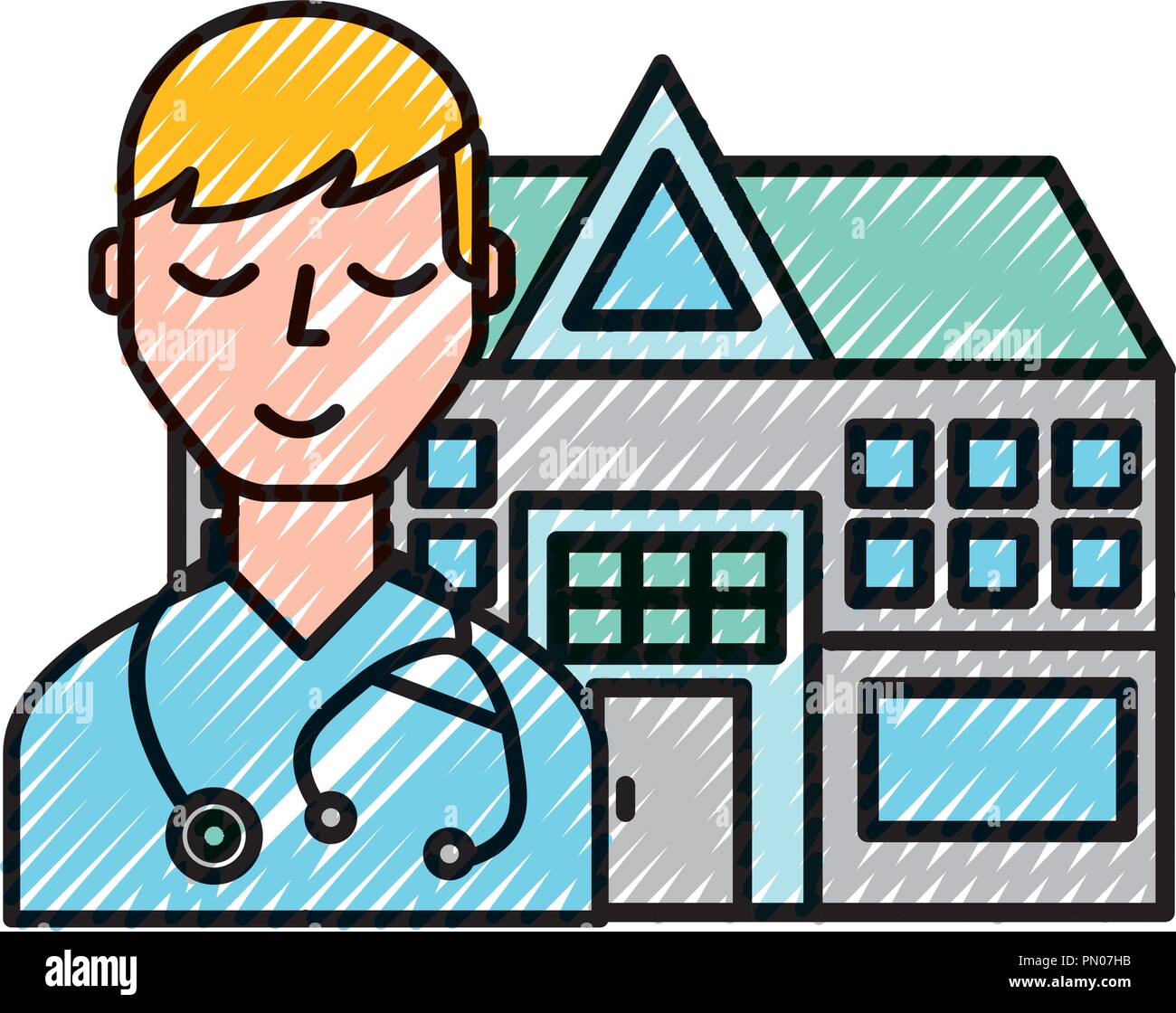 doctor staff hospital building medical Stock Vector Image & Art - Alamy