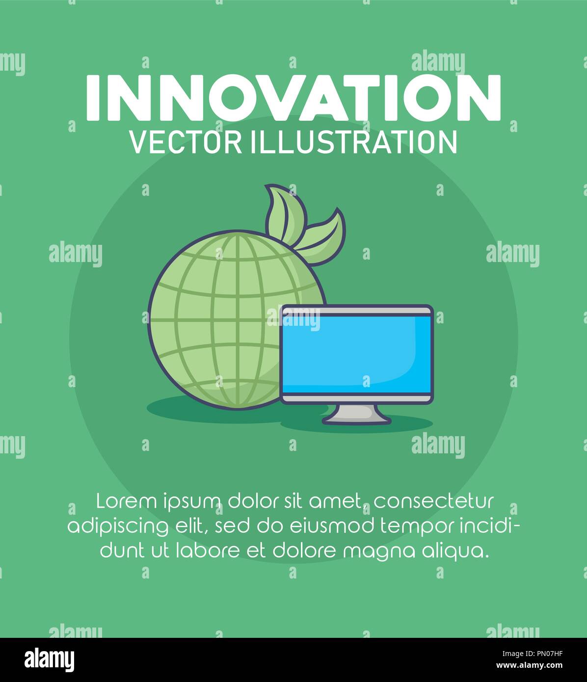 computer world environment innovation technology vector illustration ...