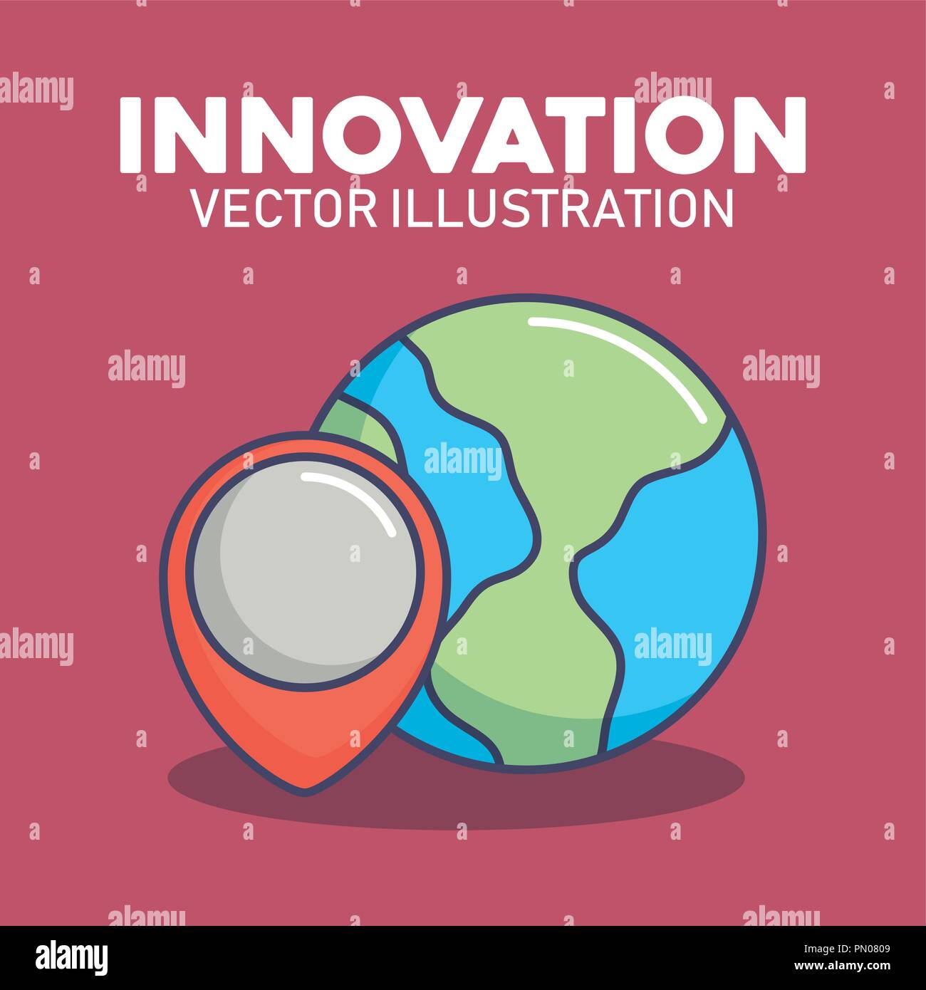 world navigation gps pointer innovation technology vector illustration ...