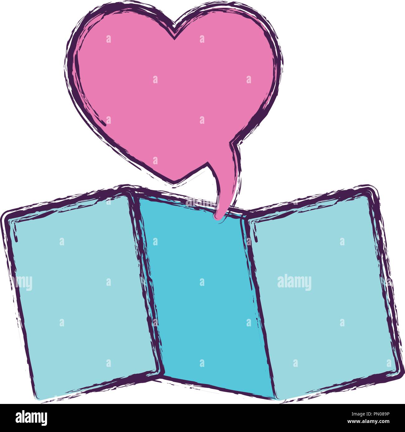 paper folded heart love speech bubble vector illustration Stock Vector ...