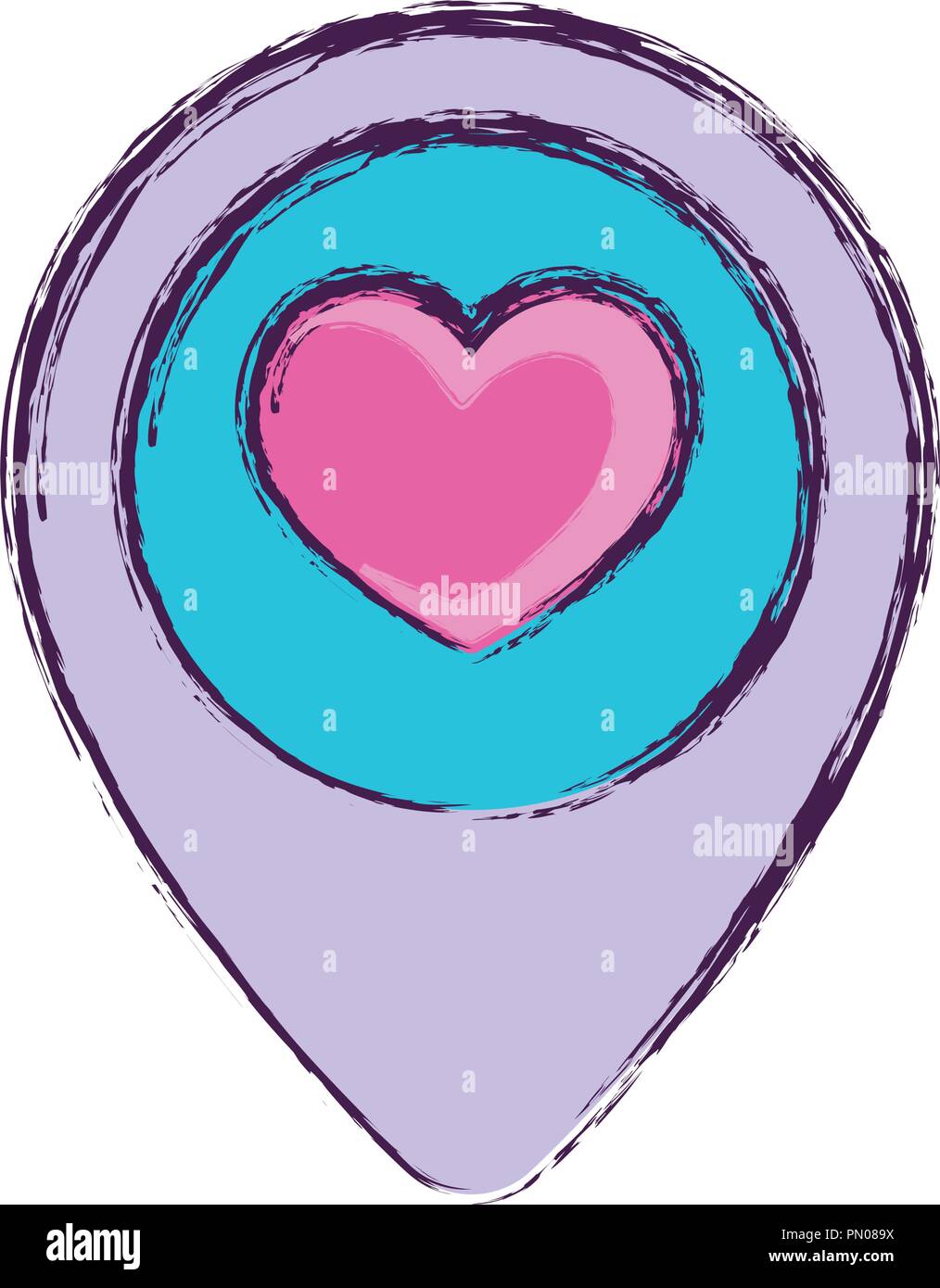 pointer location love heart romance vector illustration Stock Vector ...